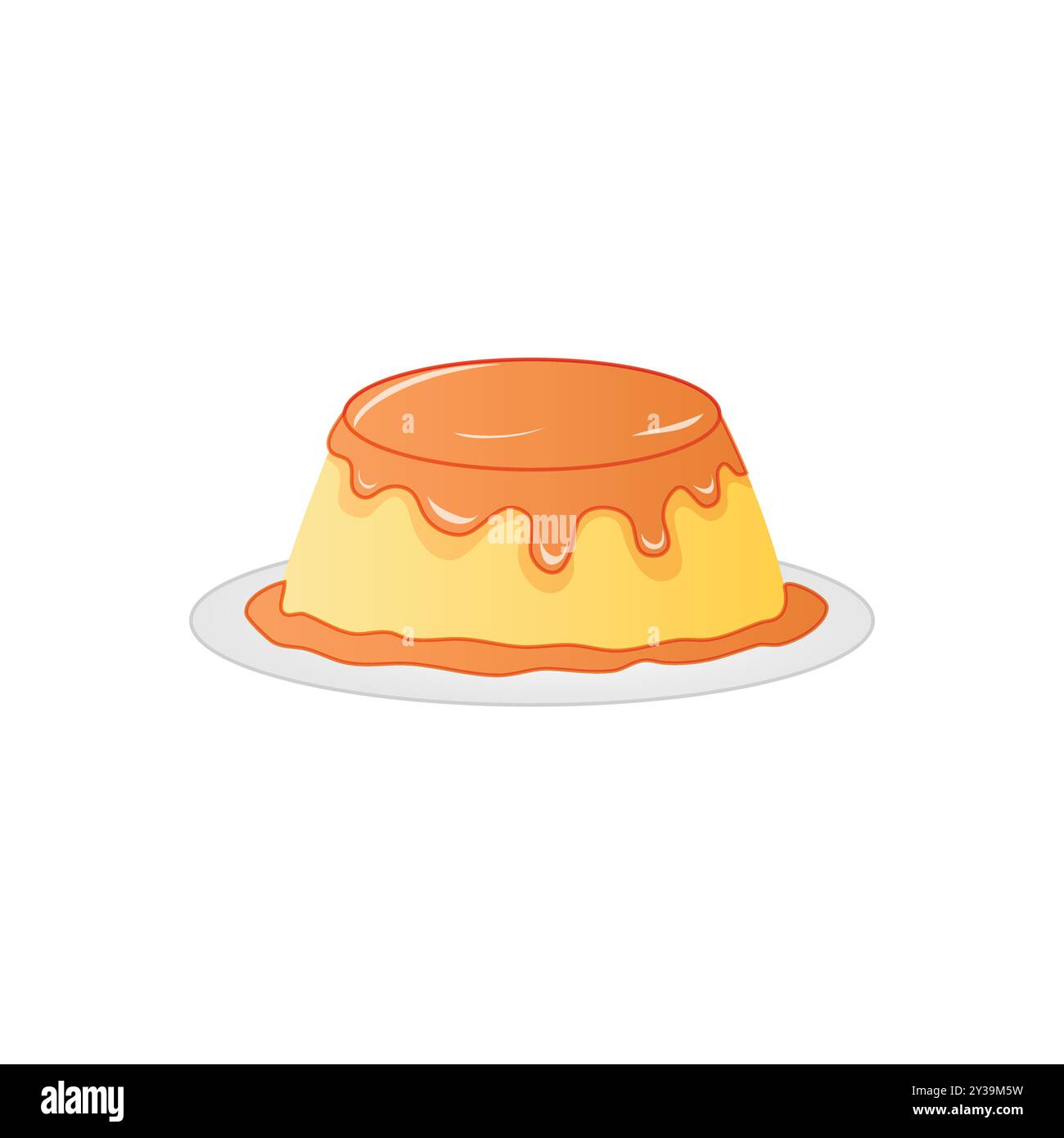 Caramel Flan Dessert Vector Illustration Stock Vector Image & Art - Alamy