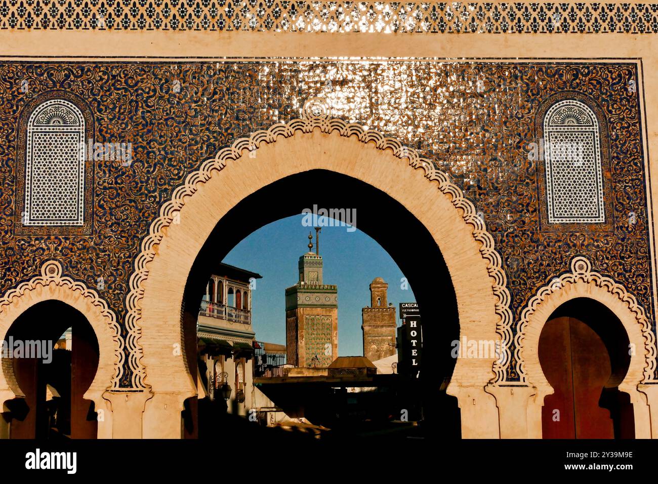 Fes, Morocco.Doors and buildings of the ancient Medina Stock Photo - Alamy