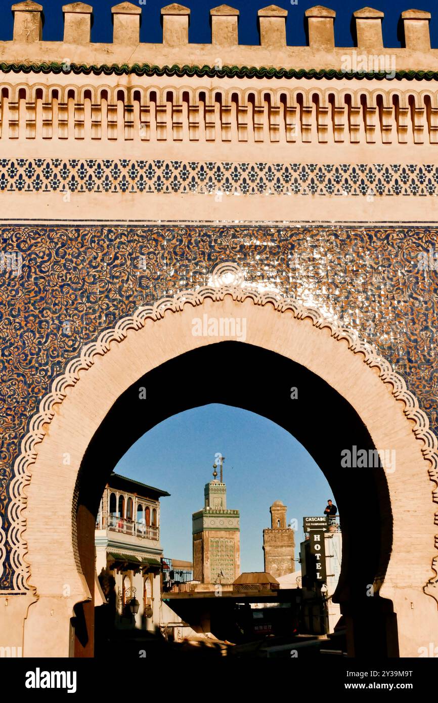 Fes, Morocco.Doors and buildings of the ancient Medina Stock Photo - Alamy