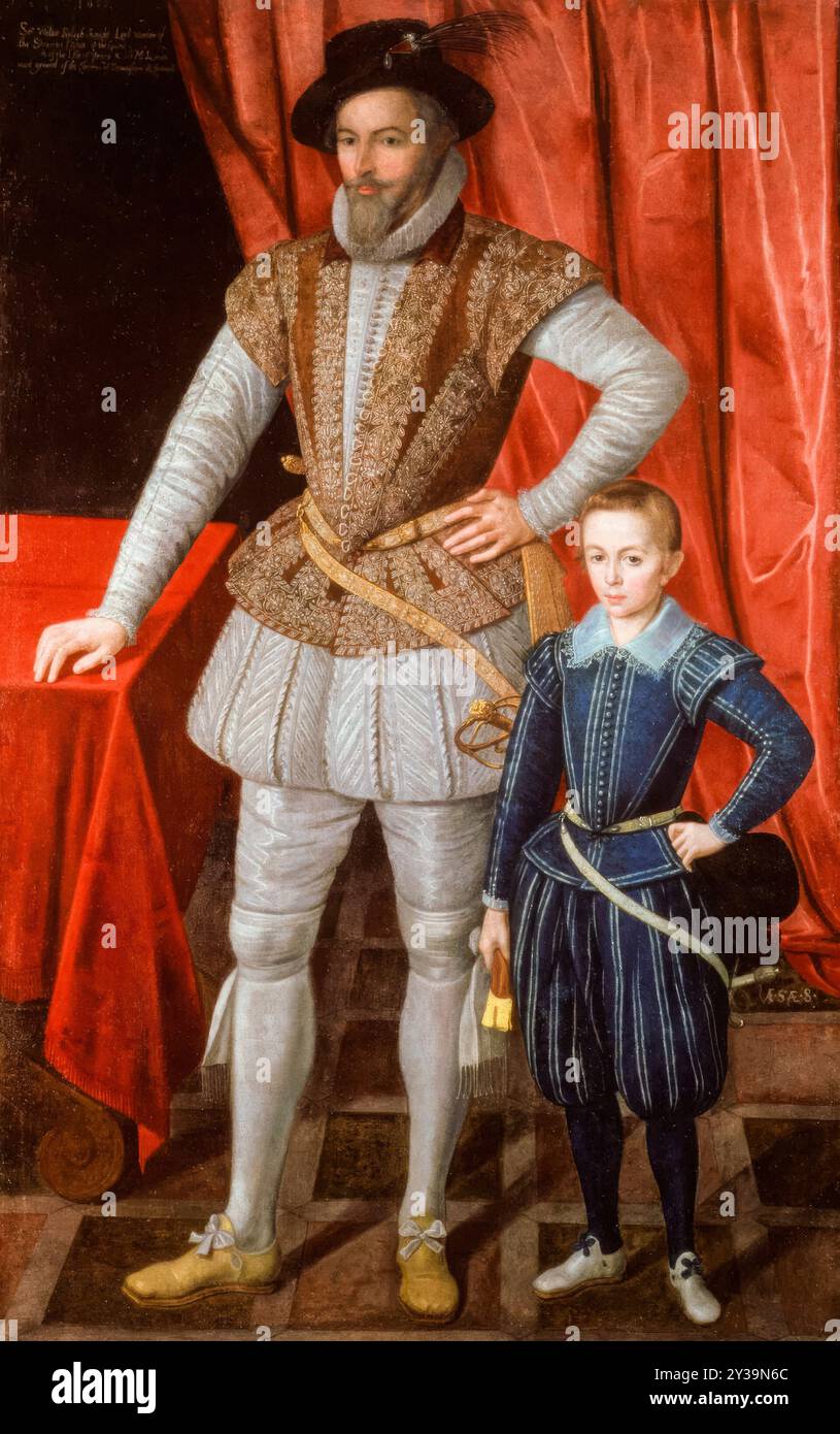 Sir Walter Raleigh (c.1553-1618) and his son Walter “Wat” Raleigh ...
