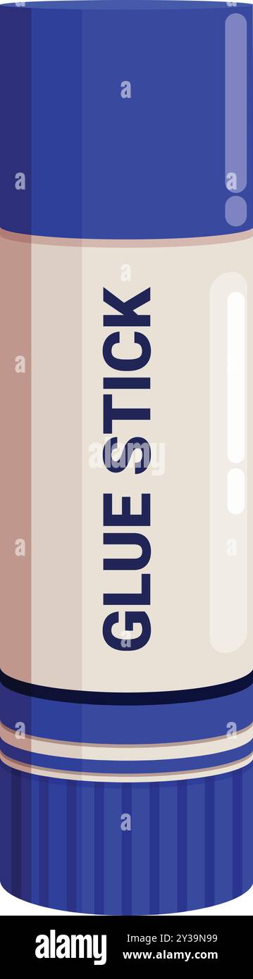 Blue glue stick standing up on white background, perfect for arts and ...