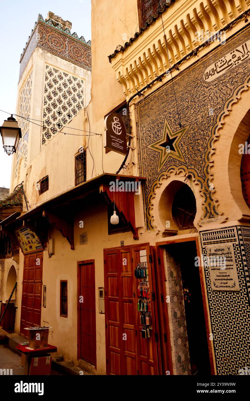 Fes, Morocco.Doors and buildings of the ancient Medina Stock Photo - Alamy