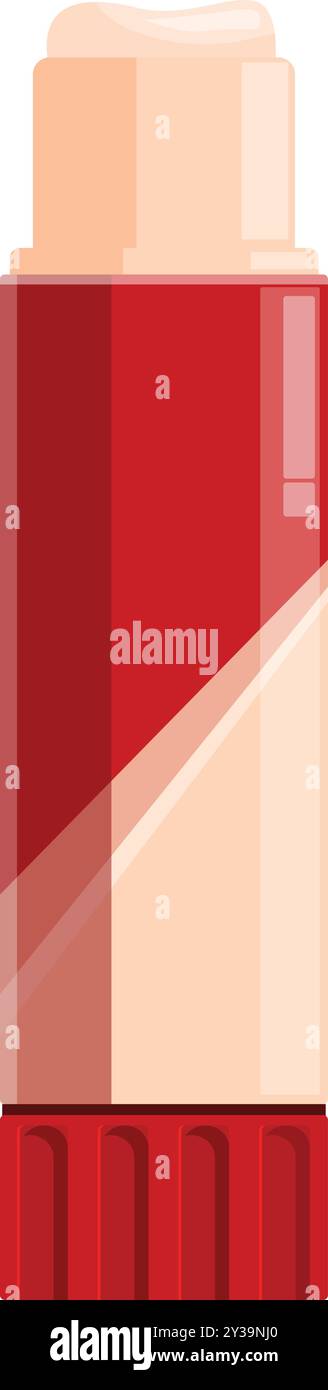 Red glue stick standing upright with its cap off, showcasing its ...