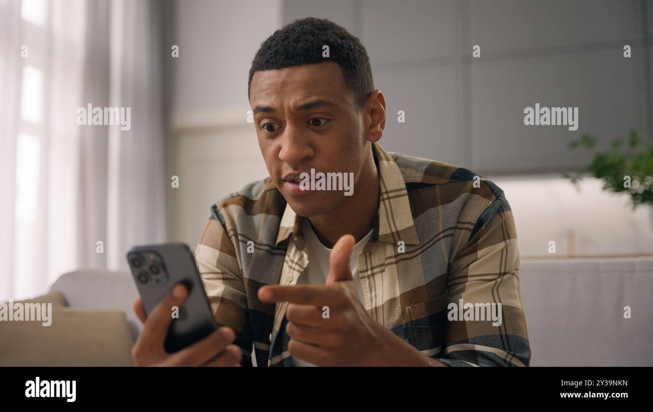 Angry African American man biracial mad male ethnic guy user furious ...