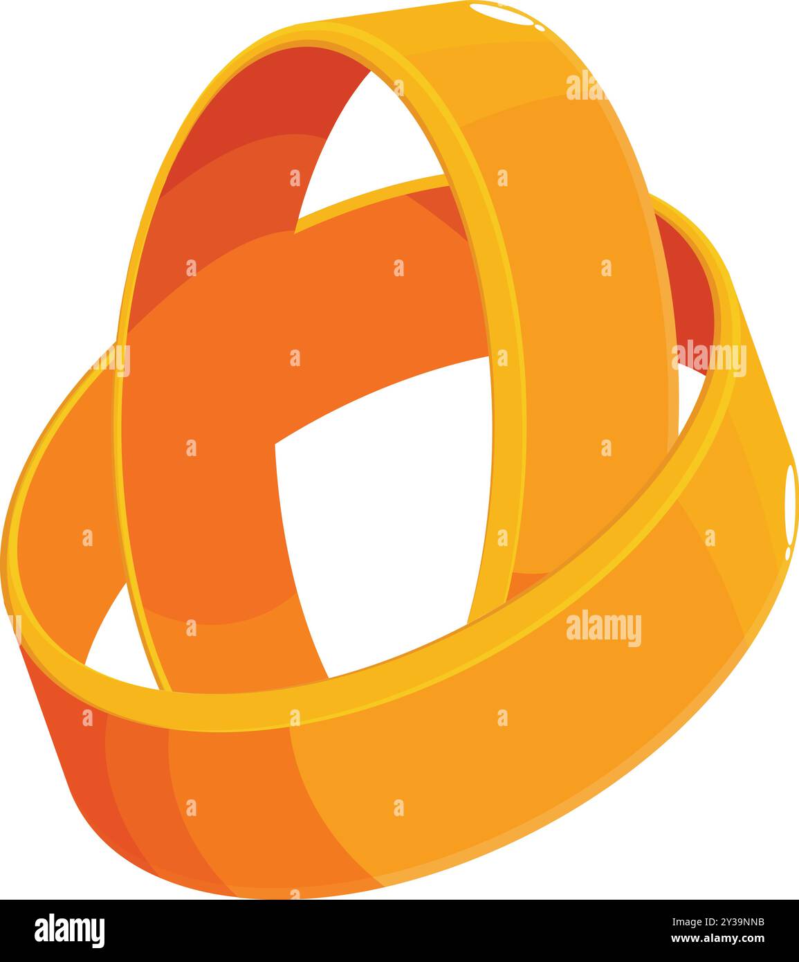 Two golden rings intertwined, forming an elegant symbol of unity ...