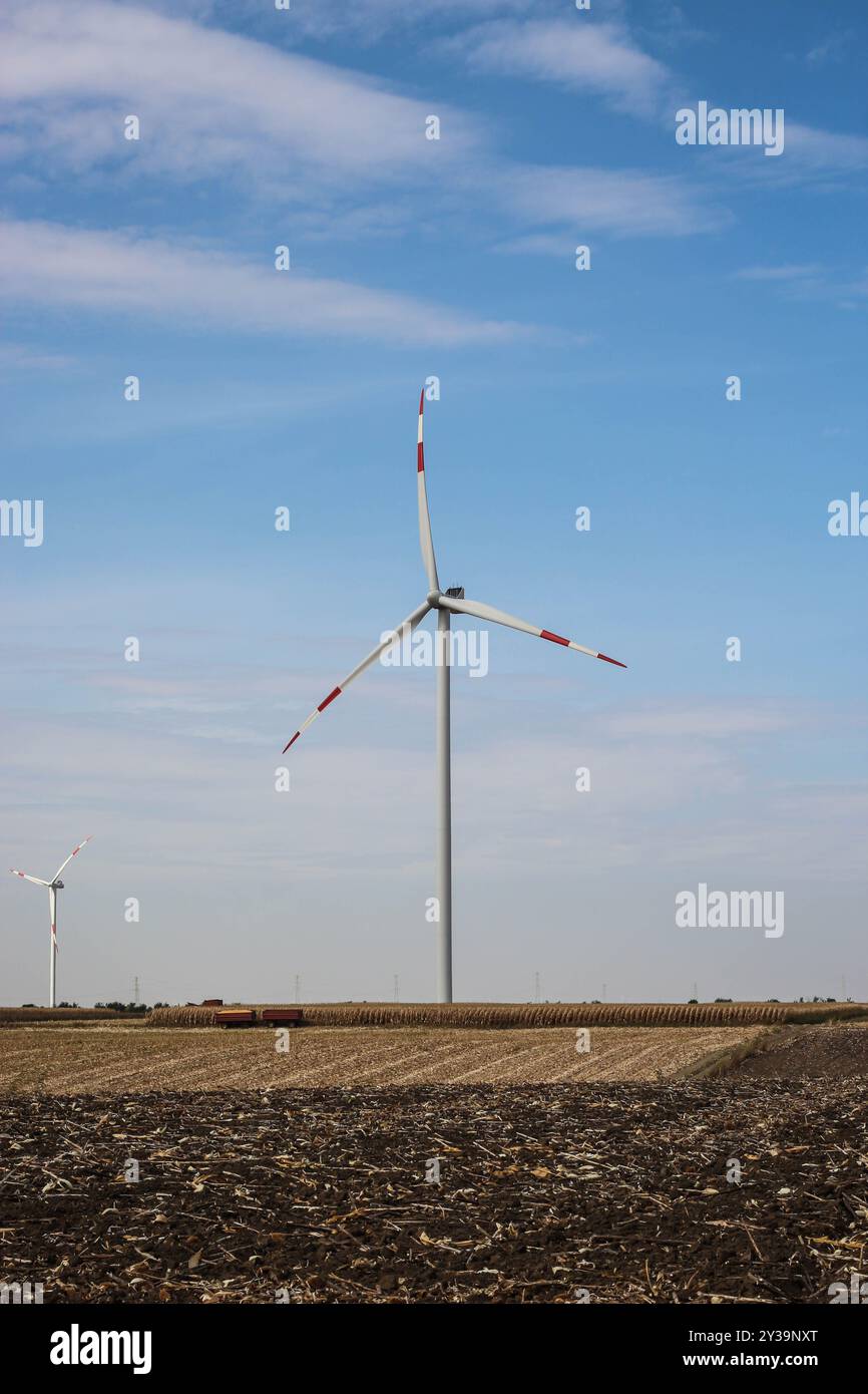 Single wind turbine generator in Serbia Stock Photo - Alamy