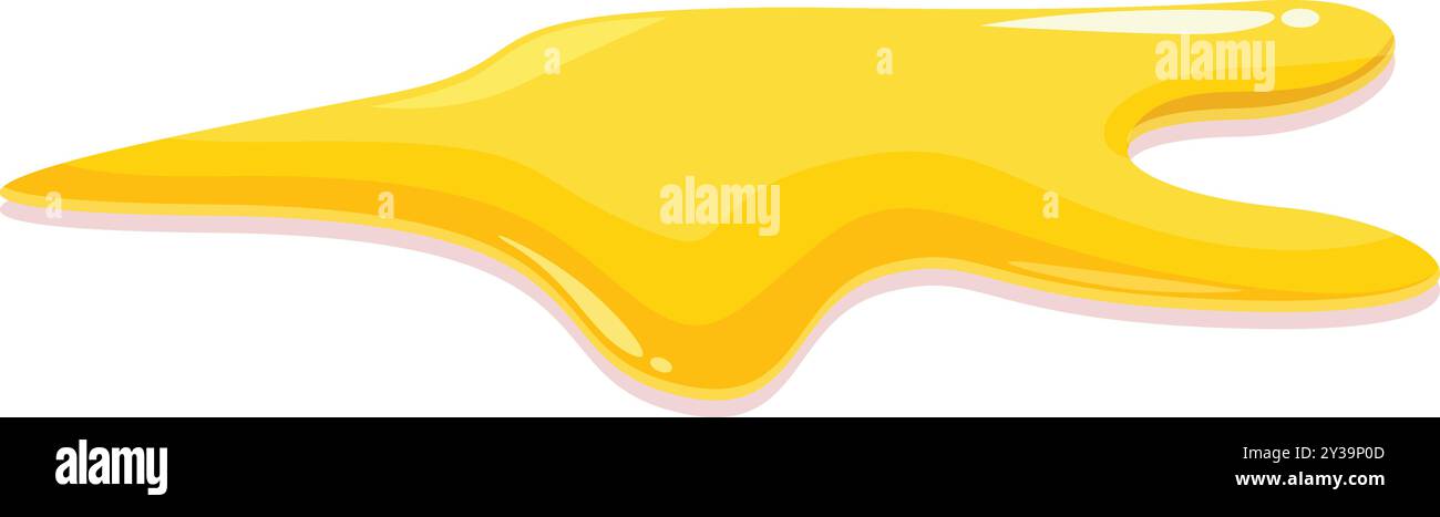 Cartoon illustration of a yellow liquid spilling and forming a puddle ...
