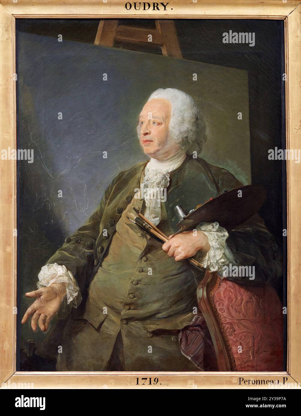 Portrait of Jean-Baptiste Oudry, animal painter (1686-1755), 1753, Oil ...