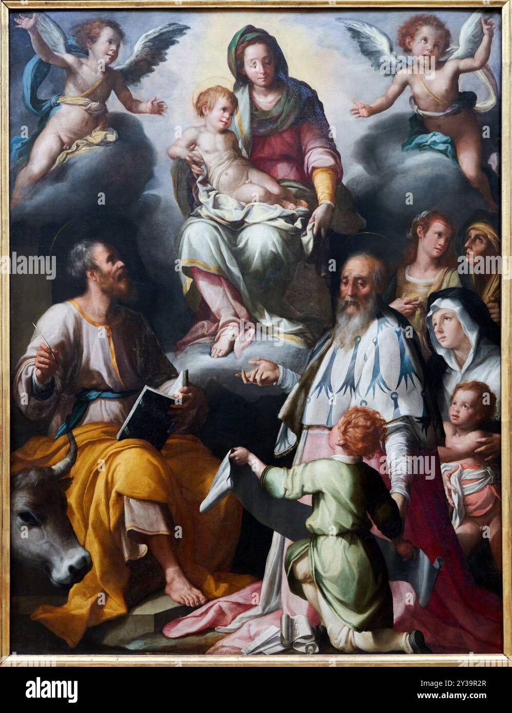 The Virgin Mary Appearing to Saint Luke and Saint Yves, Oil on canvas ...