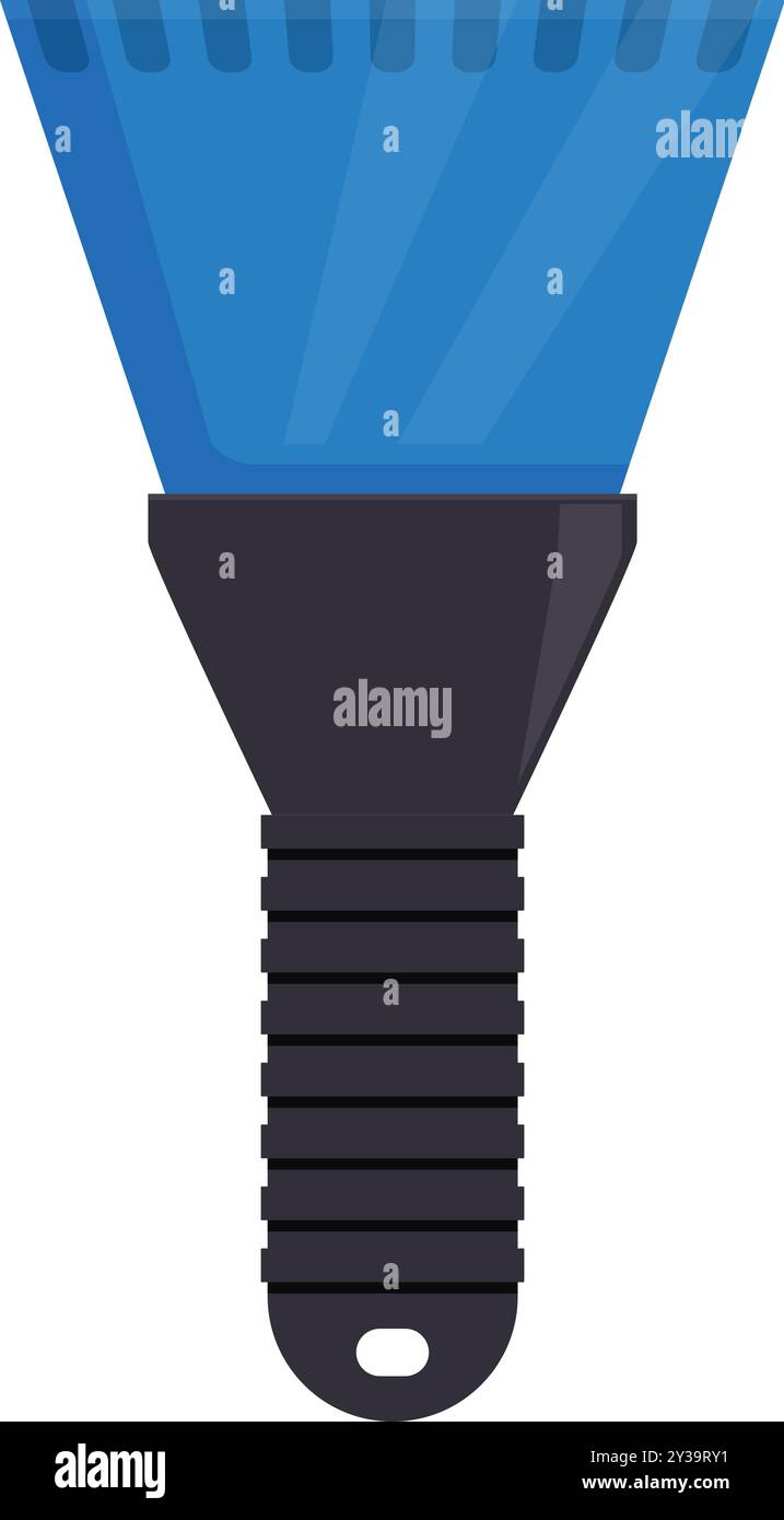 Blue ice scraper removing ice from a windshield on a car in winter ...