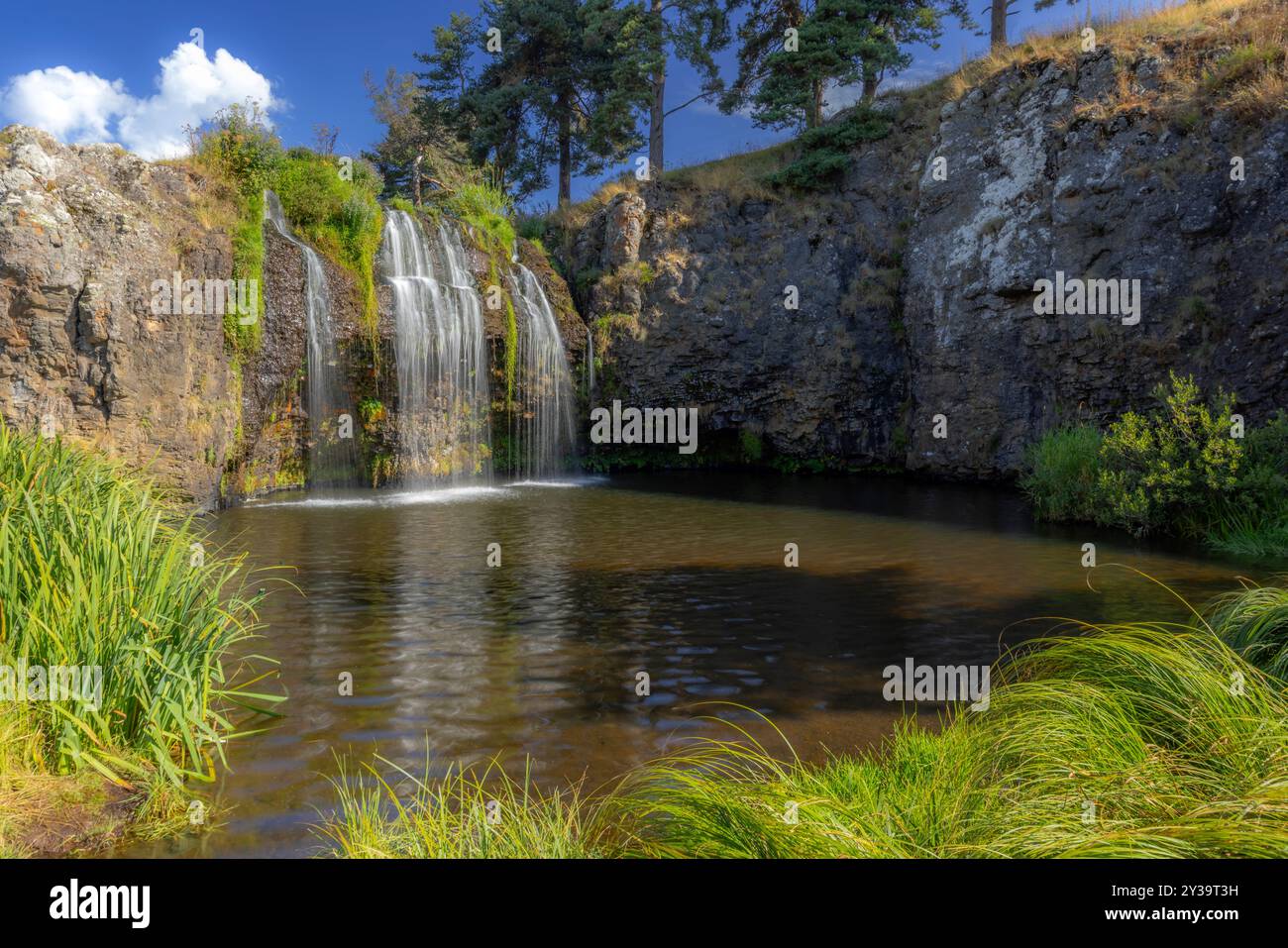 Waterfall Cascade des Veyrines near Allanche in French highlands ...