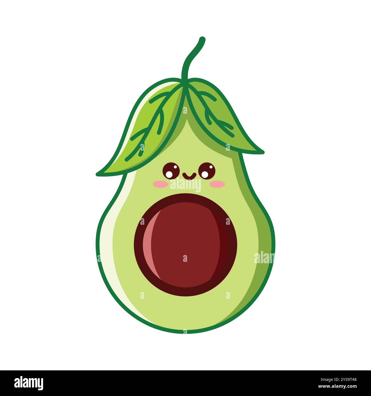 Cute Kawaii Avocado Cartoon Vector Illustration Stock Vector Image ...