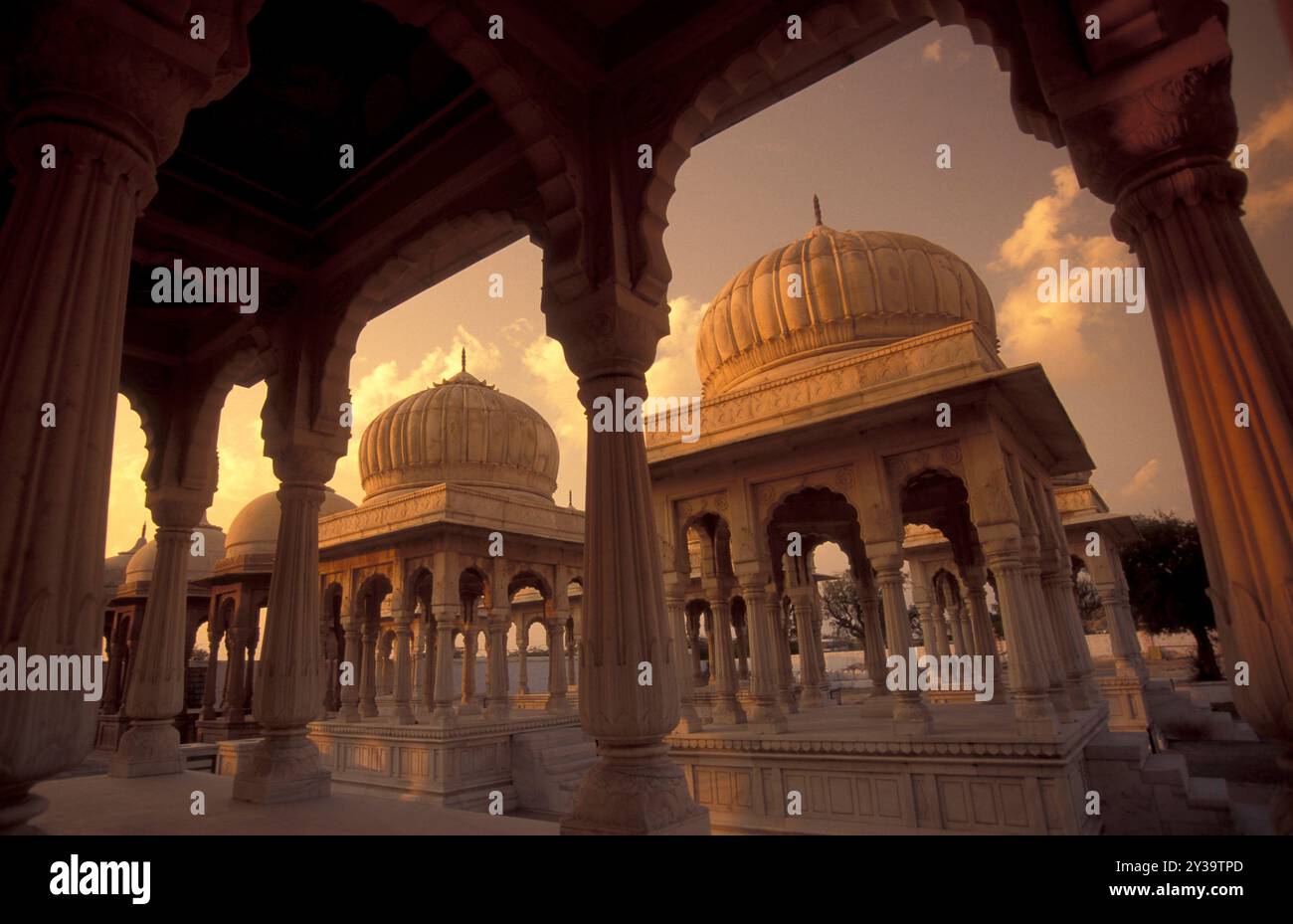 the ruins of Royal Crematorium Devi Kund Sagar near Bikaner in the Tar ...