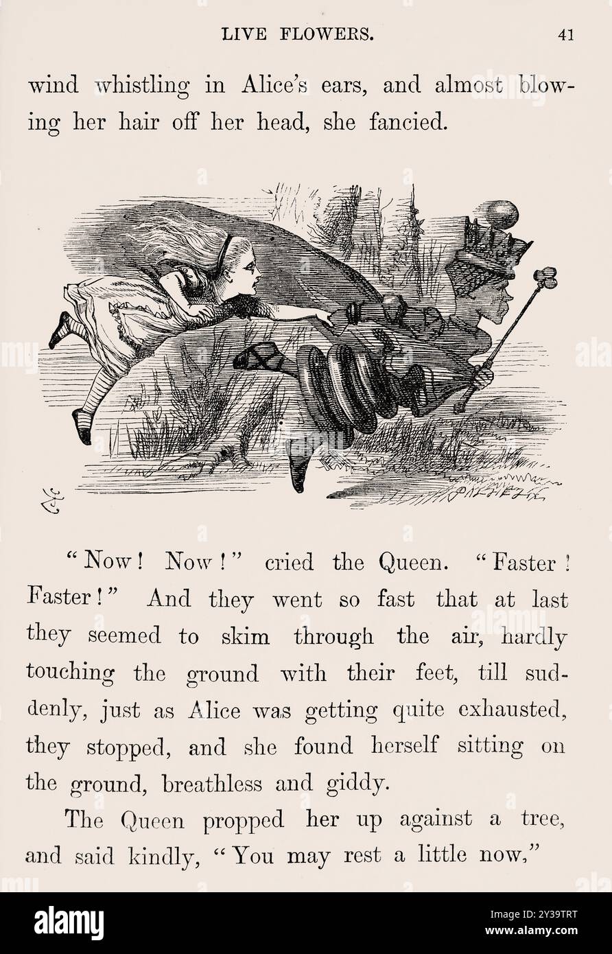 Lewis Carrol - Alice and the Red Queen Art by John Tenniel for Through ...