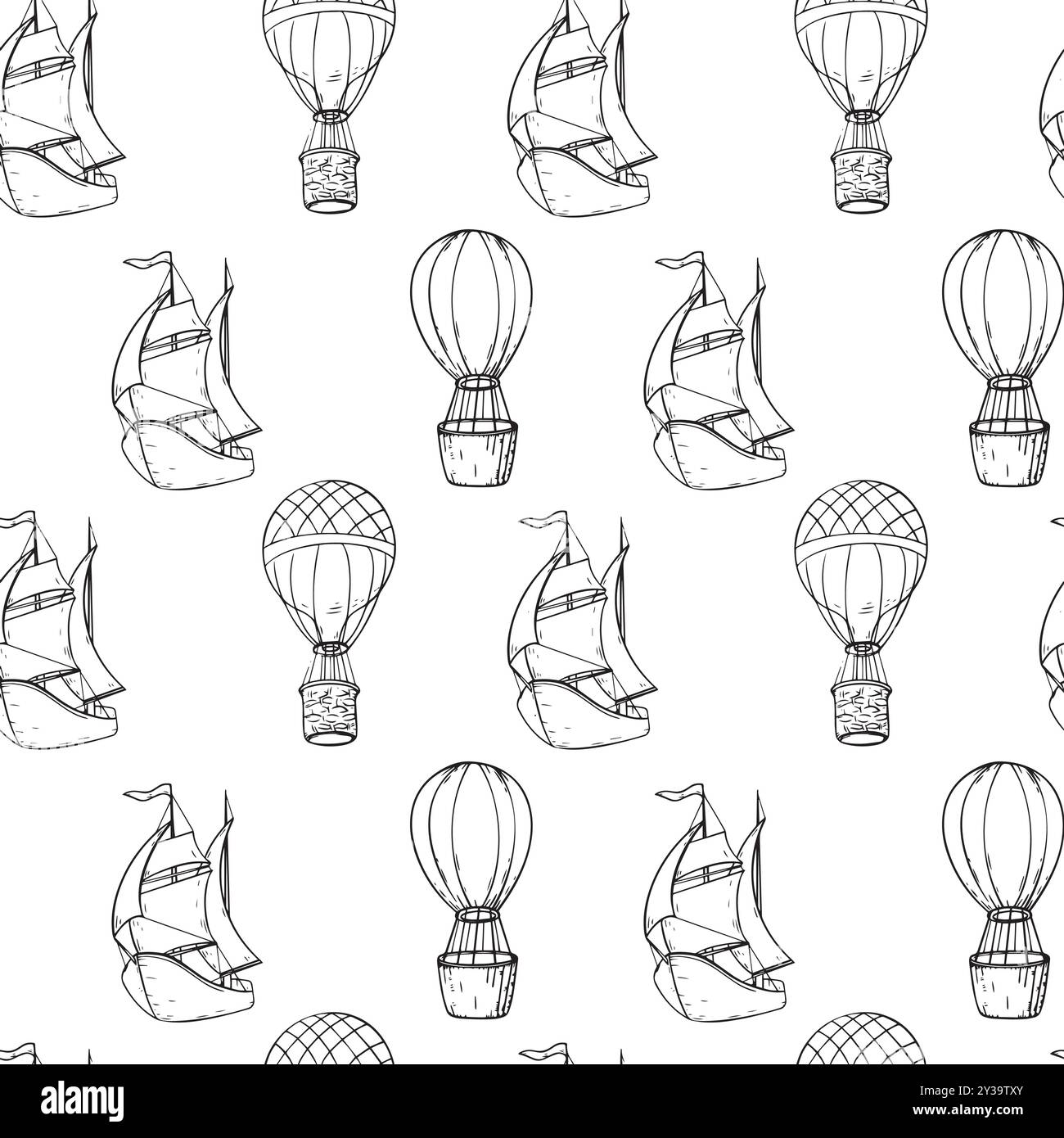Vintage air balloons Black and White Stock Photos & Images - Alamy