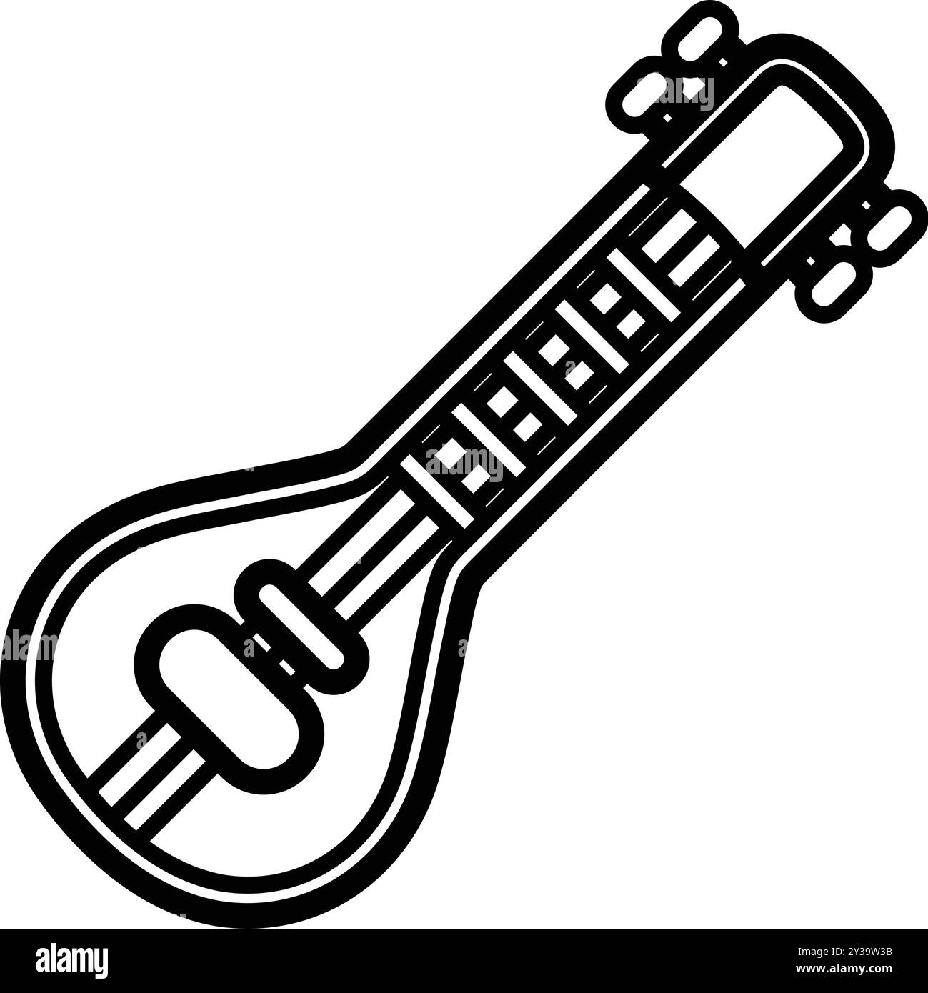 Illustration of a ukulele in line drawing style Stock Vector Image ...