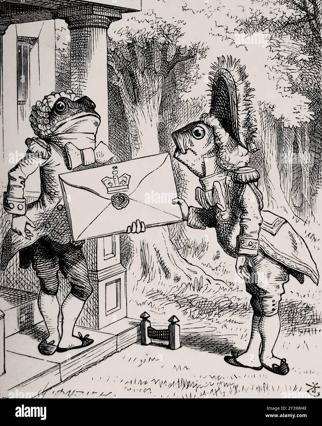 Lewis Carrol - Frog Footmen Art by John Tenniel for Alices Adventures ...