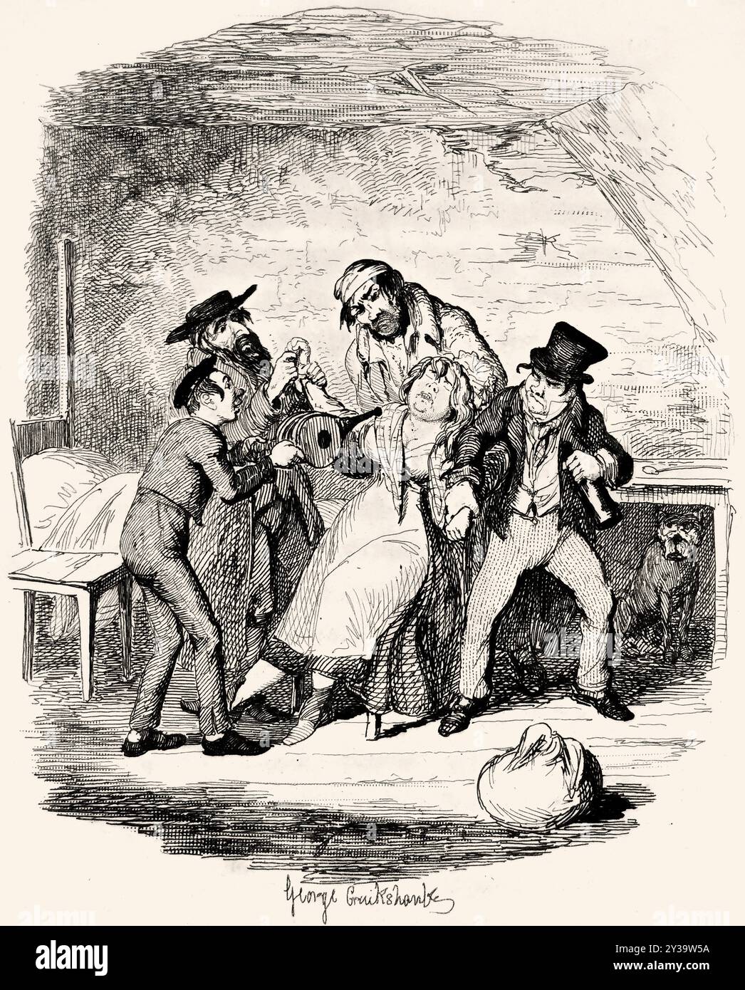 "Mr. Fagin and his pupil recovering Nancy." From "Oliver Twist" by Boz ...