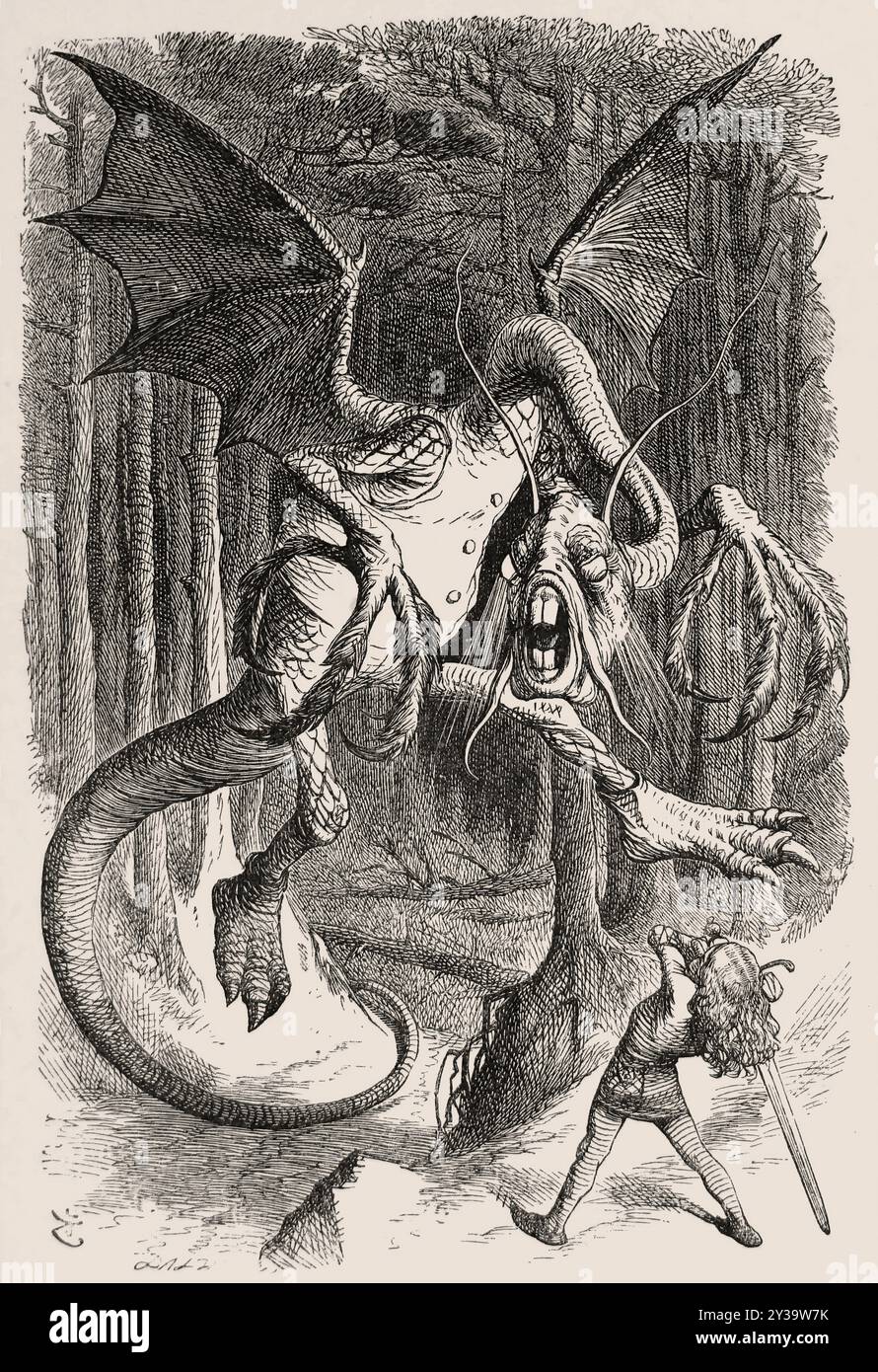 Lewis Carrol - the Jabberwock Art by John Tenniel for Through the ...