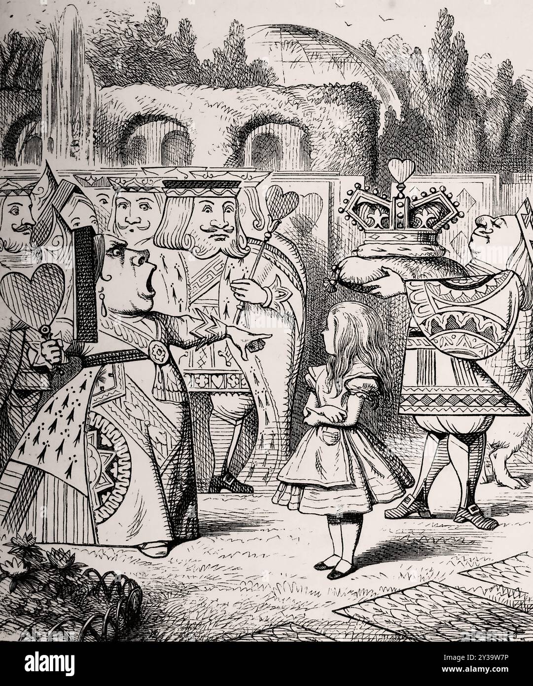 Lewis Carrol - Alice with the King Queen and Knave of Hearts Art by ...