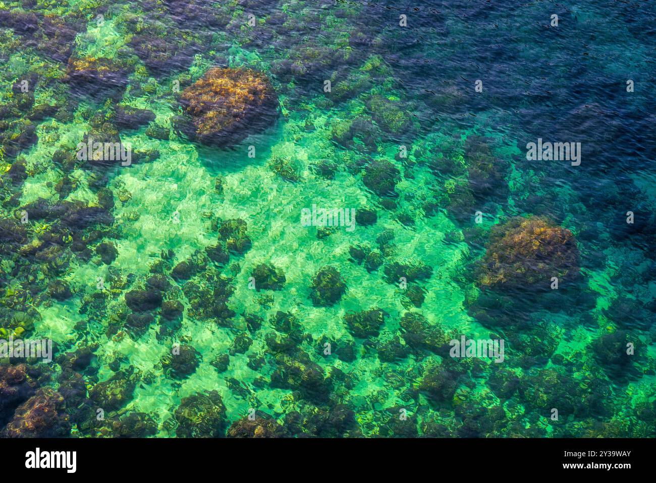 A view of the seabed in Lama Monachile, located in Polignano a Mare ...