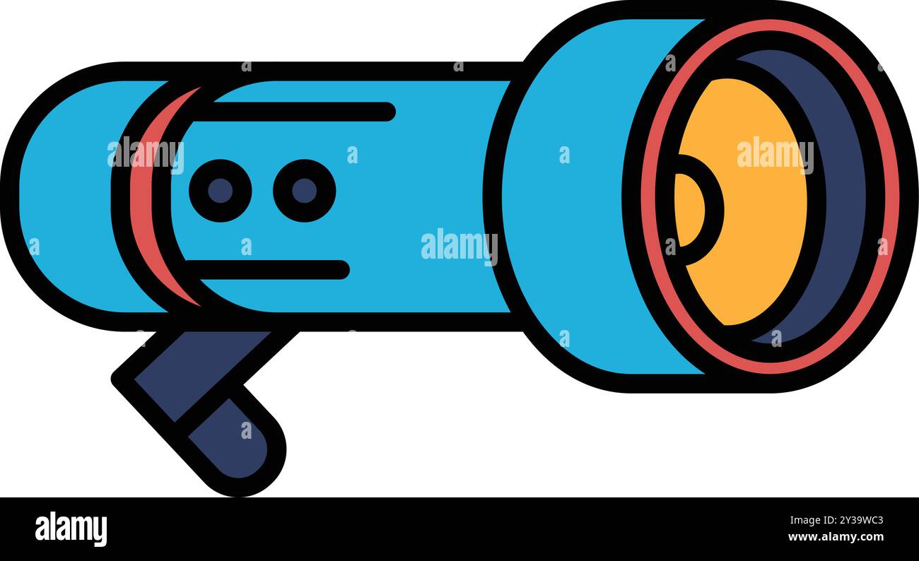 Illustration of a flashlight in line art style Stock Vector Image & Art ...