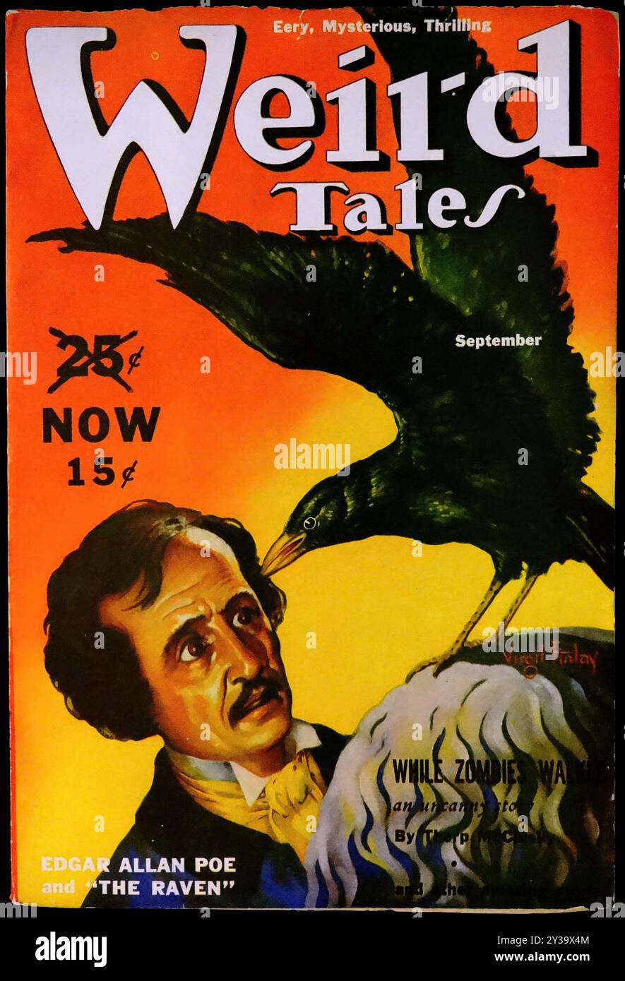 Poe - Weird Tales Vol 34 No 3 Sept 1939 Cover Art by Virgil Finlay ...
