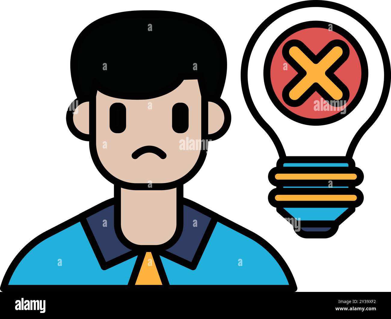 A man is shown with a light bulb above his head Stock Vector Image & Art - Alamy