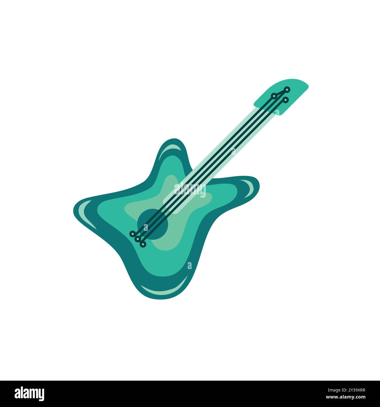 Stylized Electric Guitar Illustration, Modern and Minimalist Design ...