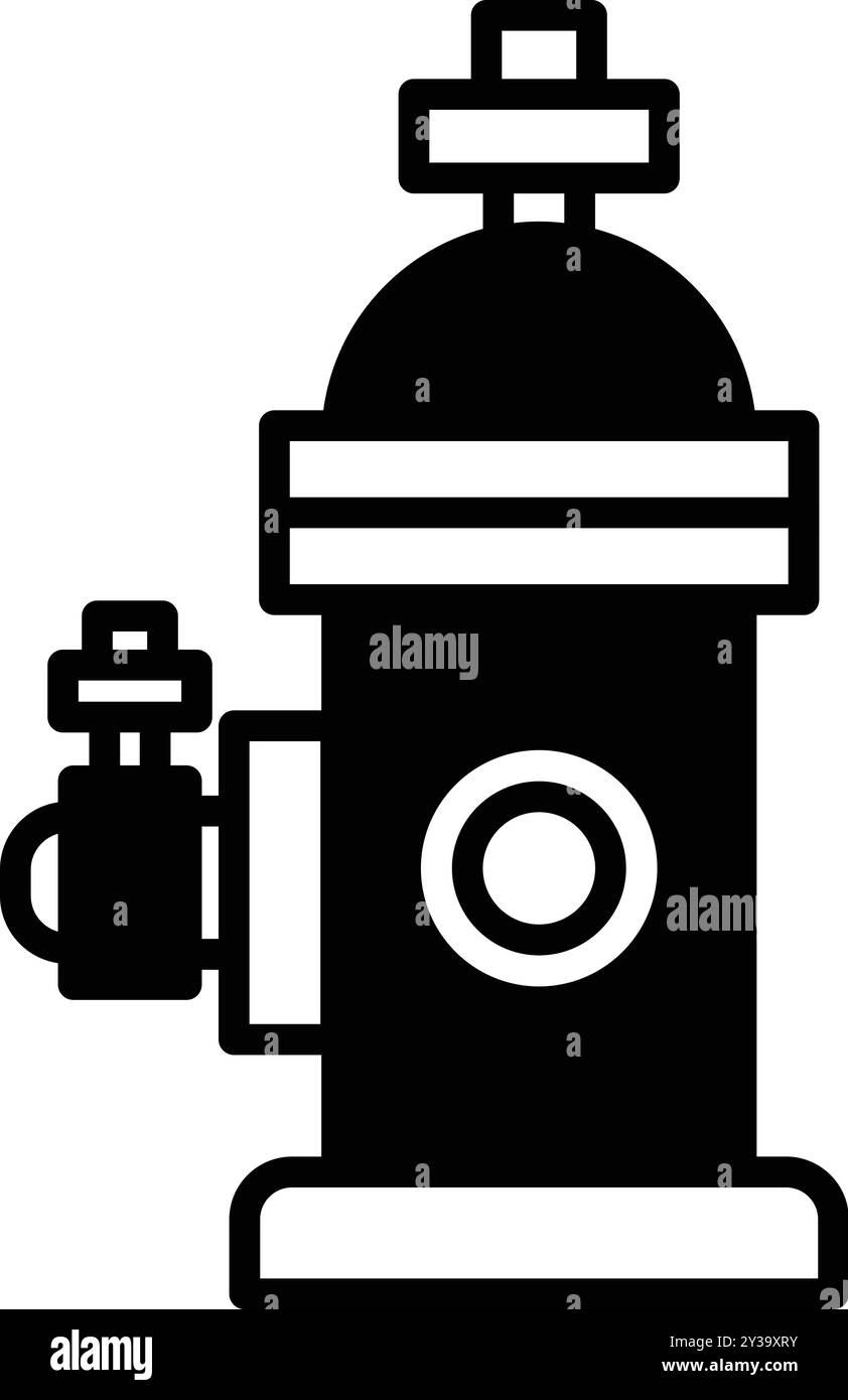 A black and white fire hydrant. The hydrant is a symbol of safety and ...