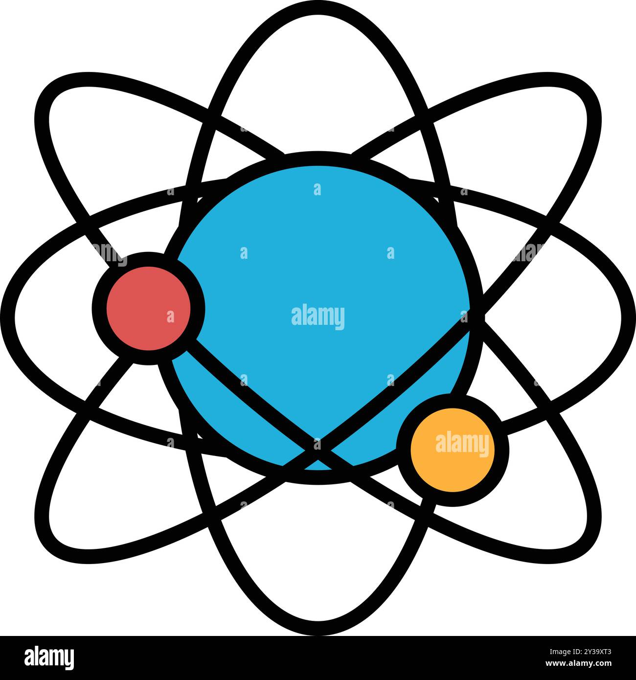 Illustration of nucleus or proton in line art style Stock Vector Image ...