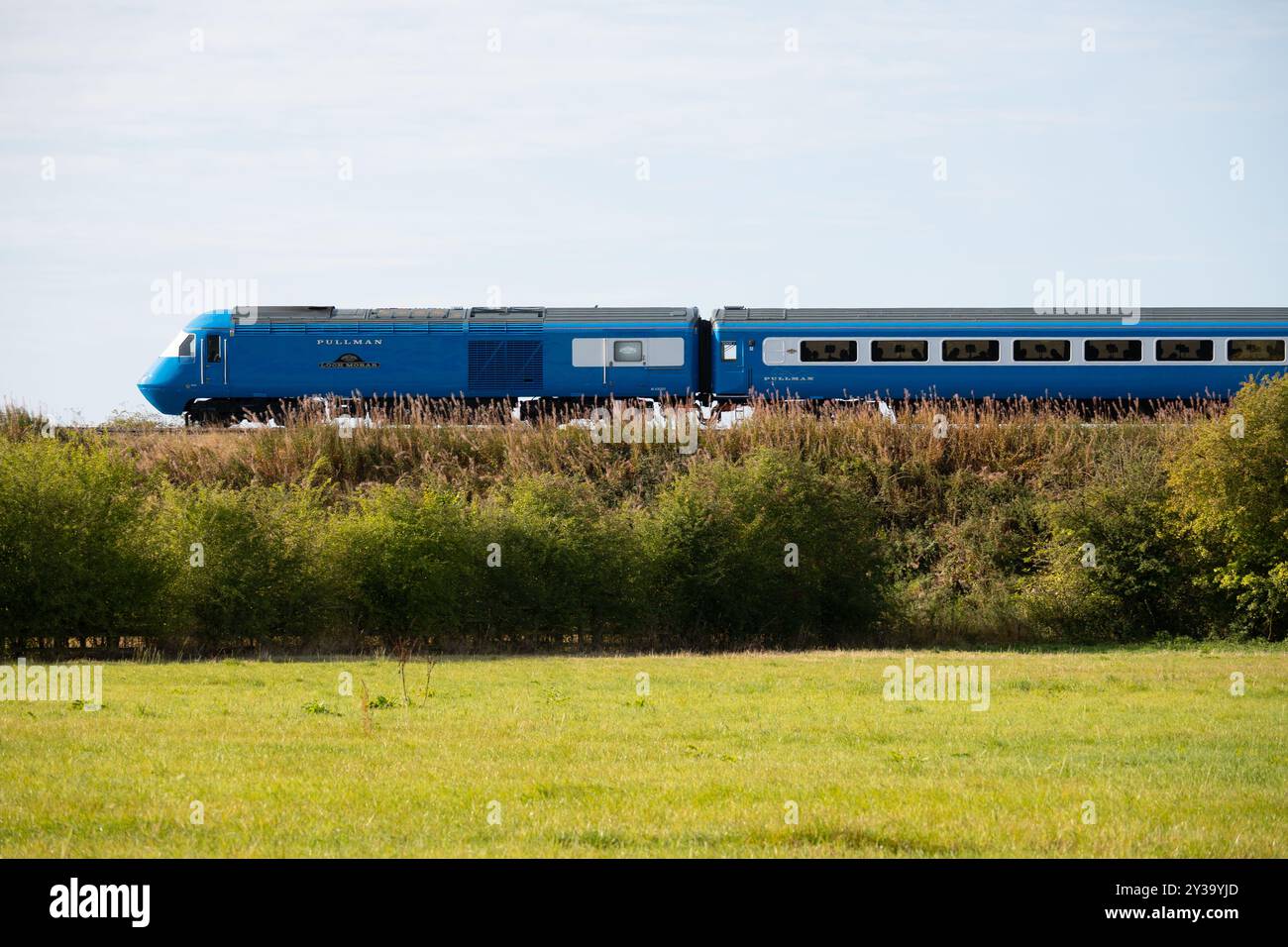 Intercity 125 HST diesel train in blue Pullman livery, Warwickshire ...