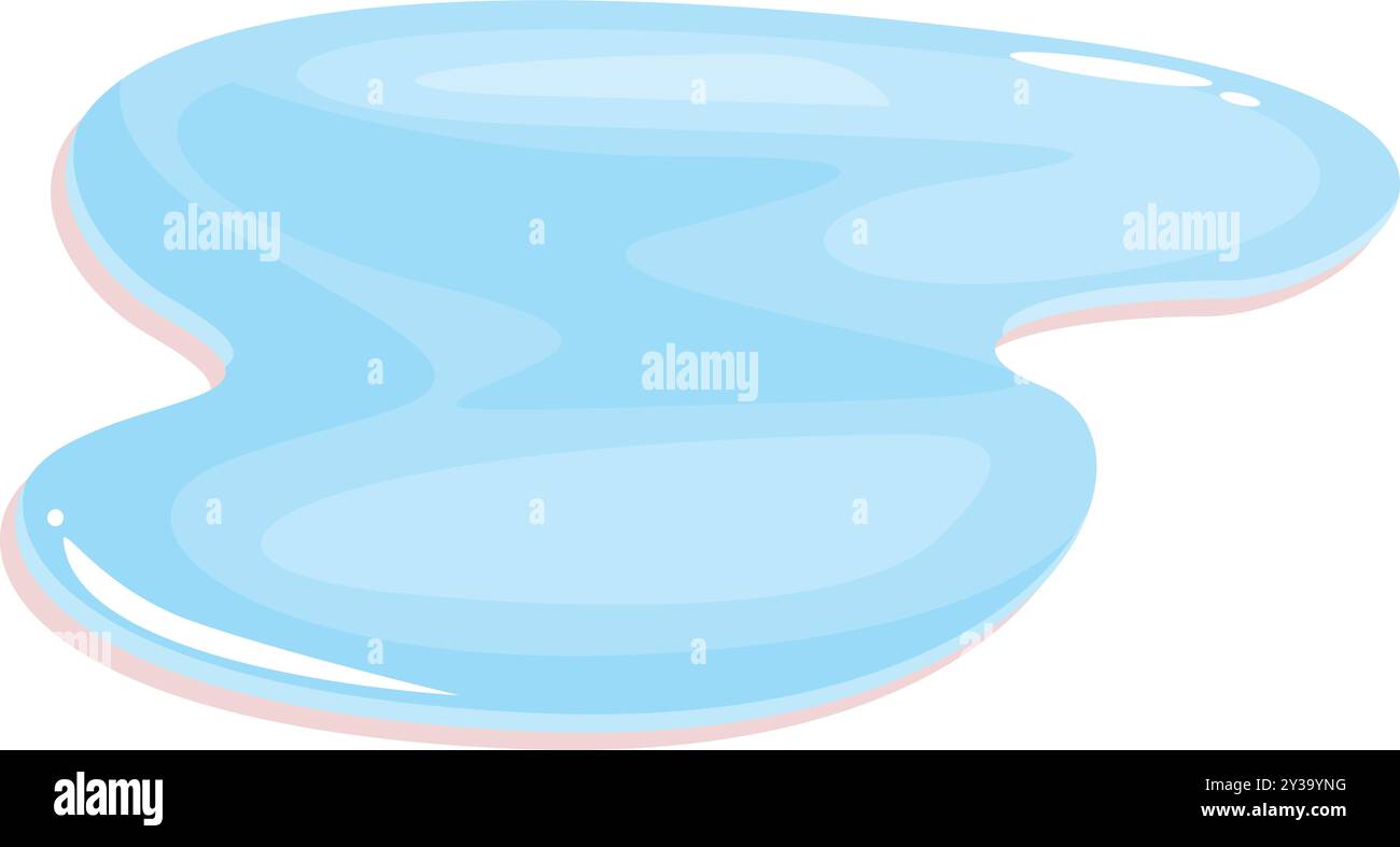 Cartoon puddle of water, spilled drink, or other liquid forming a funny ...