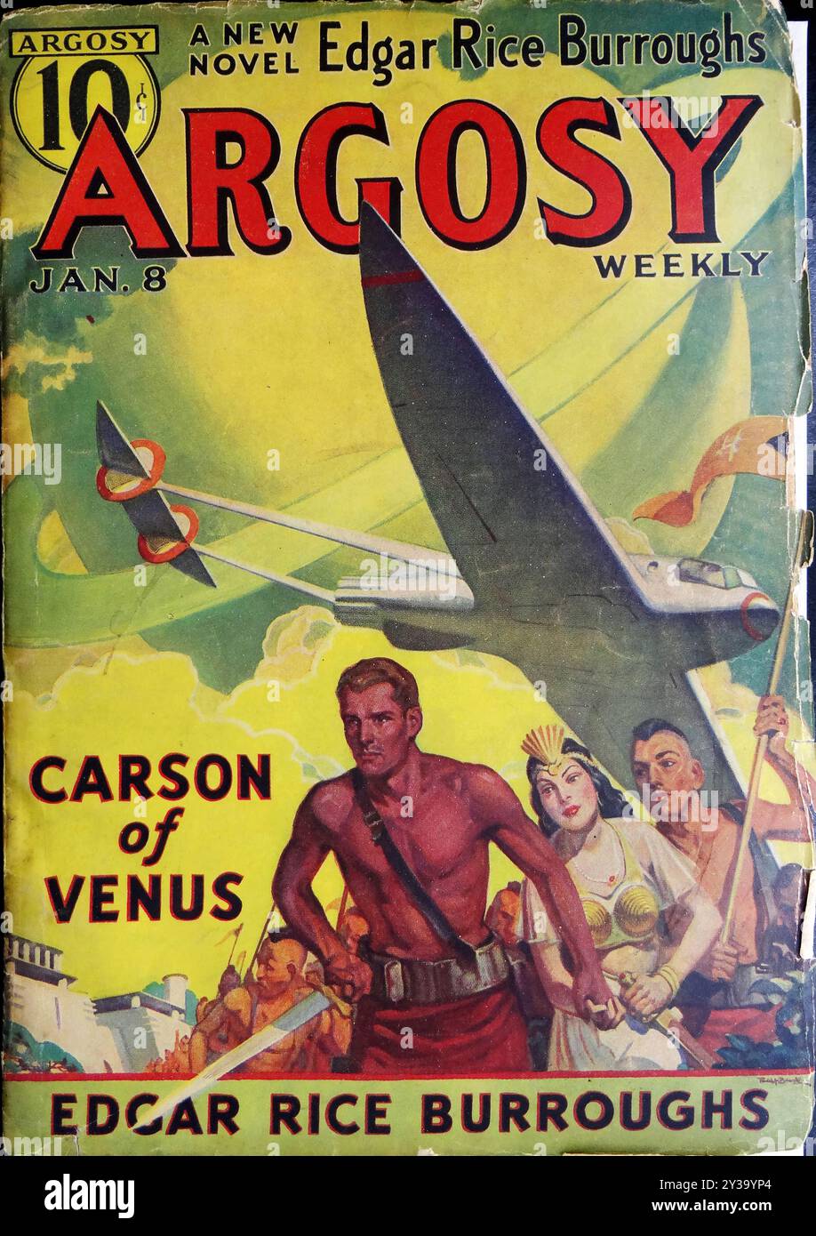 Edgar Rice Burroughs Argosy Vol 278 No 5 Jan 8 1938 Cover by Rudolph ...