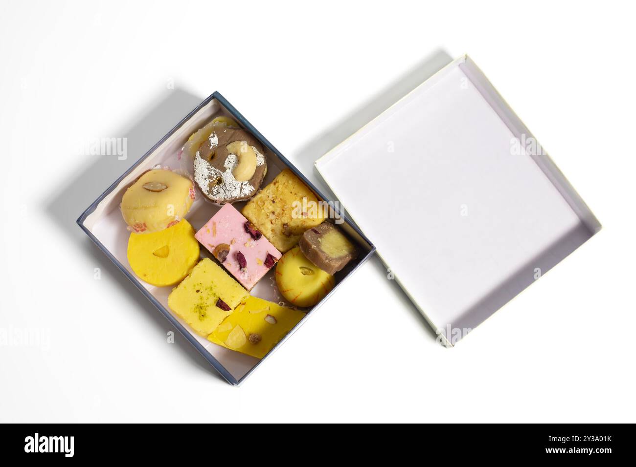 Various Indian mixed sweets made of milk and pulses during festivals in ...