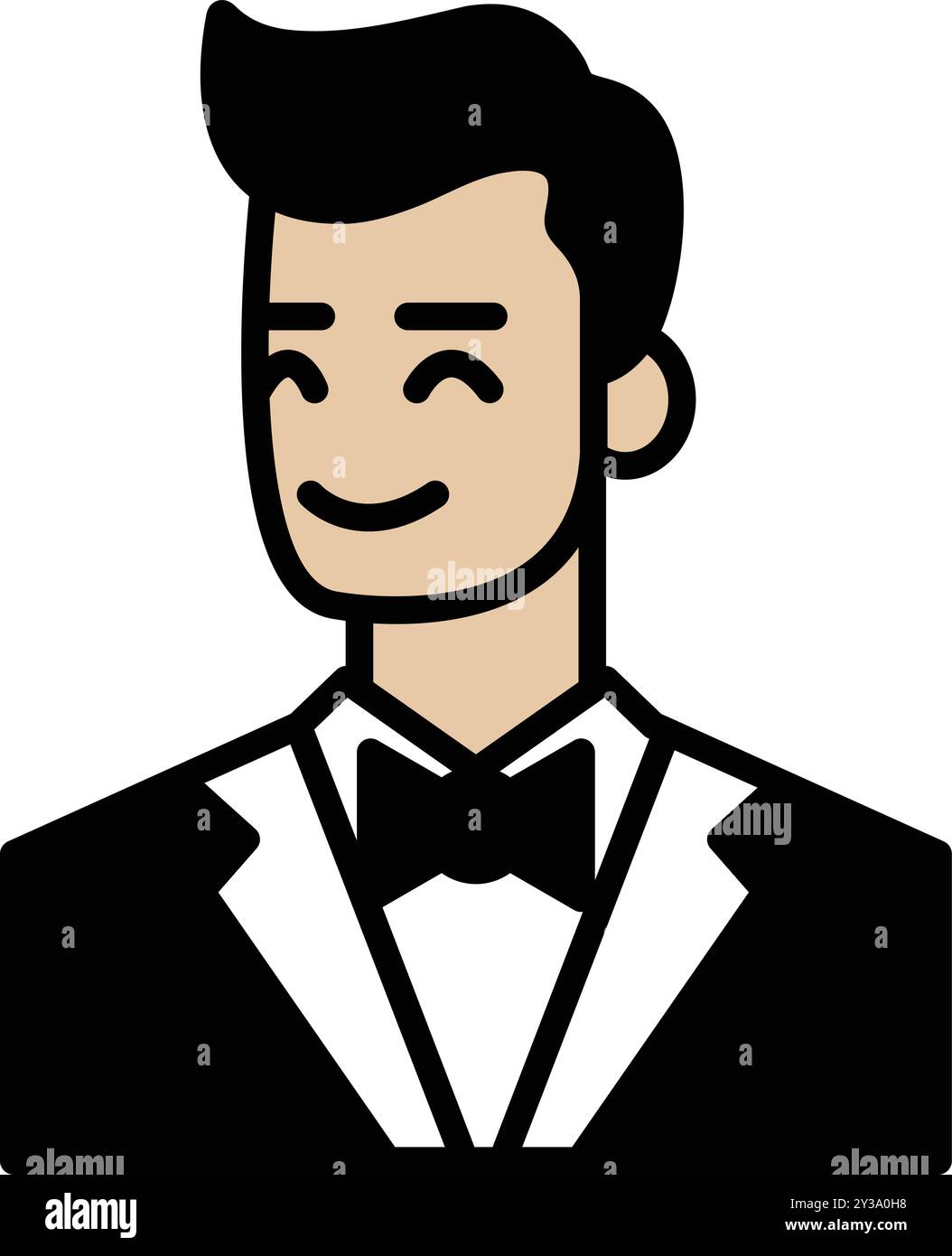Illustration of a groom in a suit in line drawing style Stock Vector ...