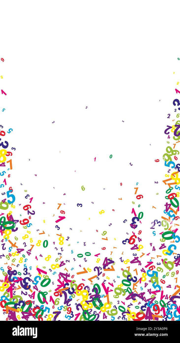 Concept of school background. Colorful childish numbers and digits ...