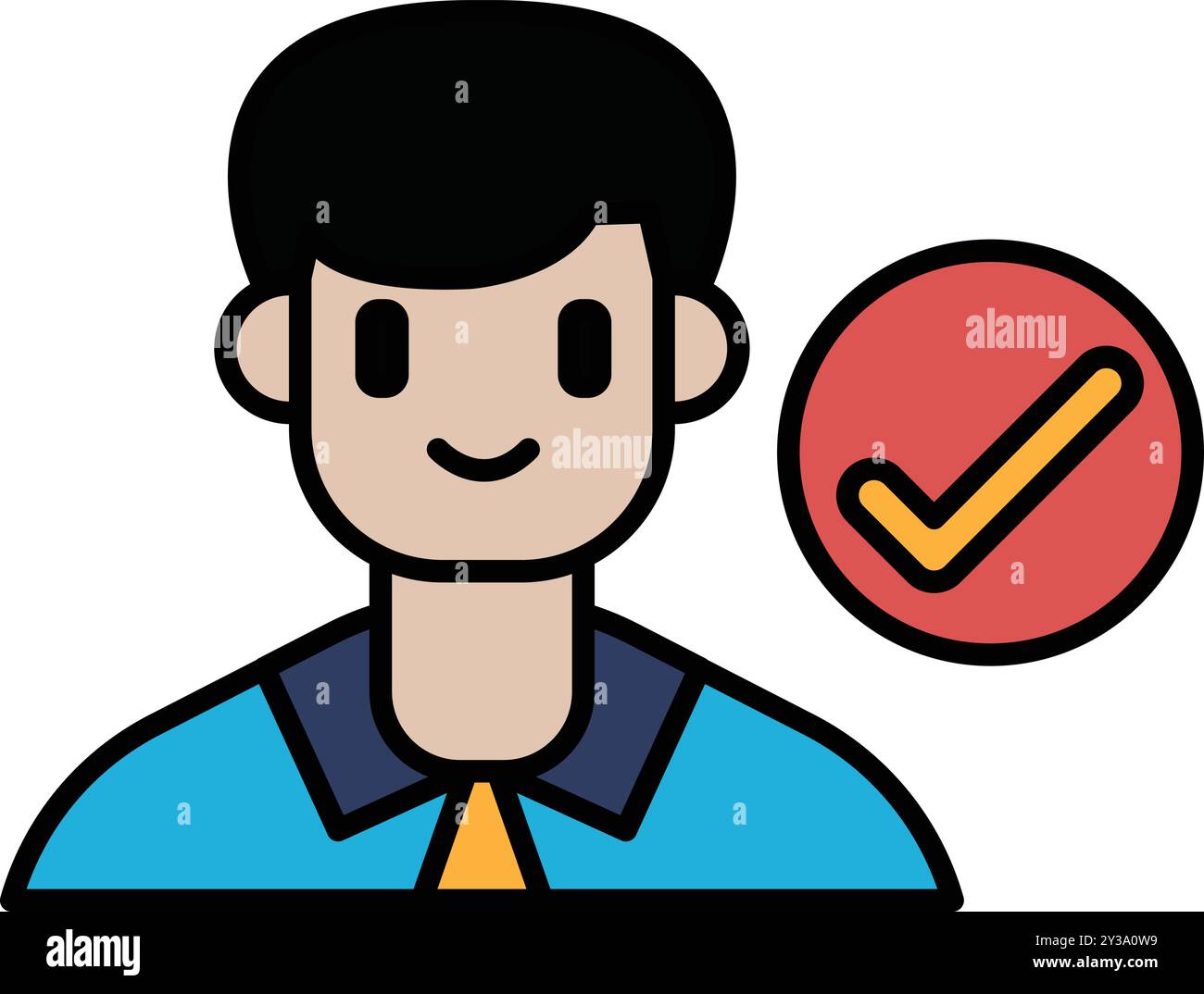 White guy check mark Stock Vector Images - Alamy