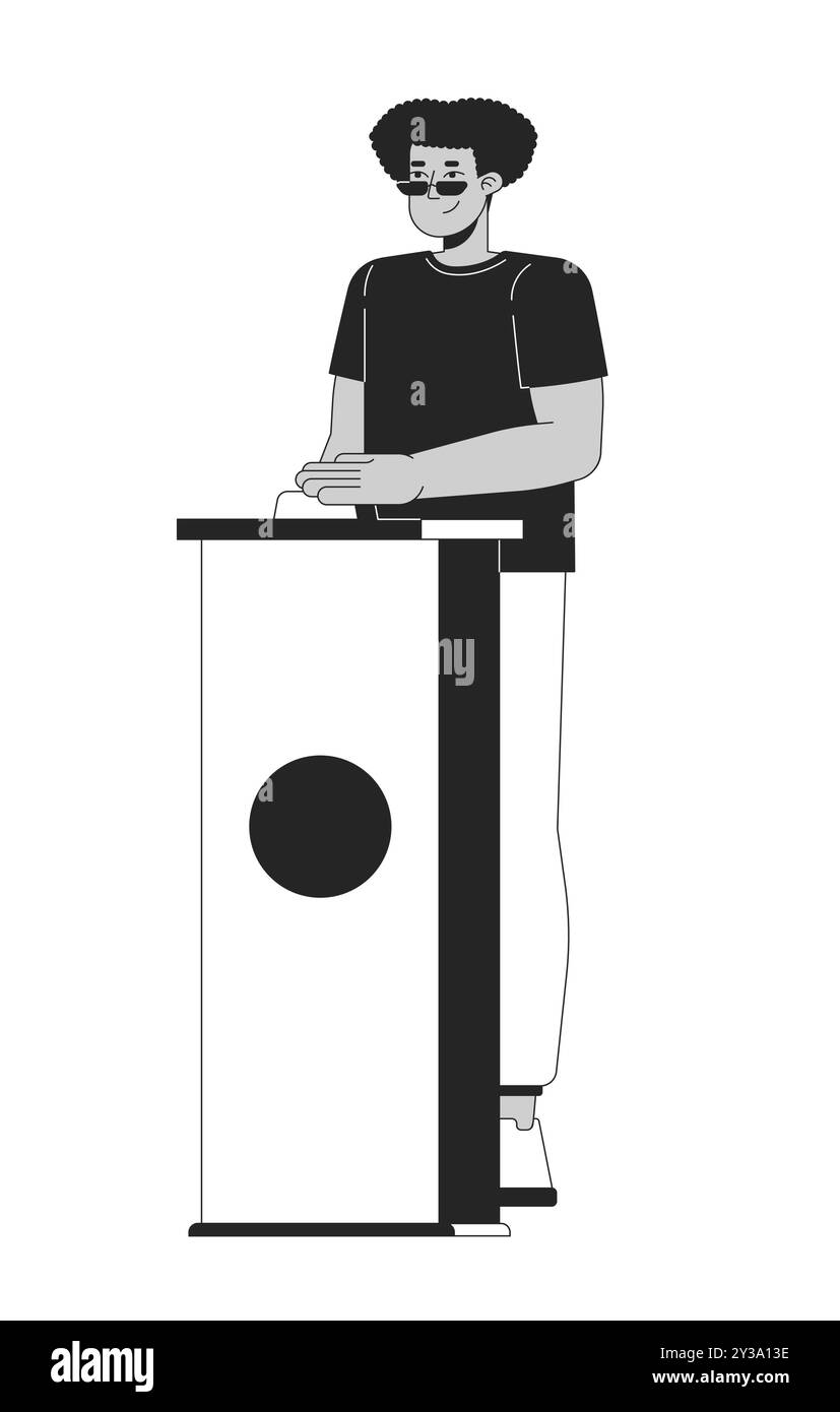 Television game show contestant hispanic man pushing button black and ...