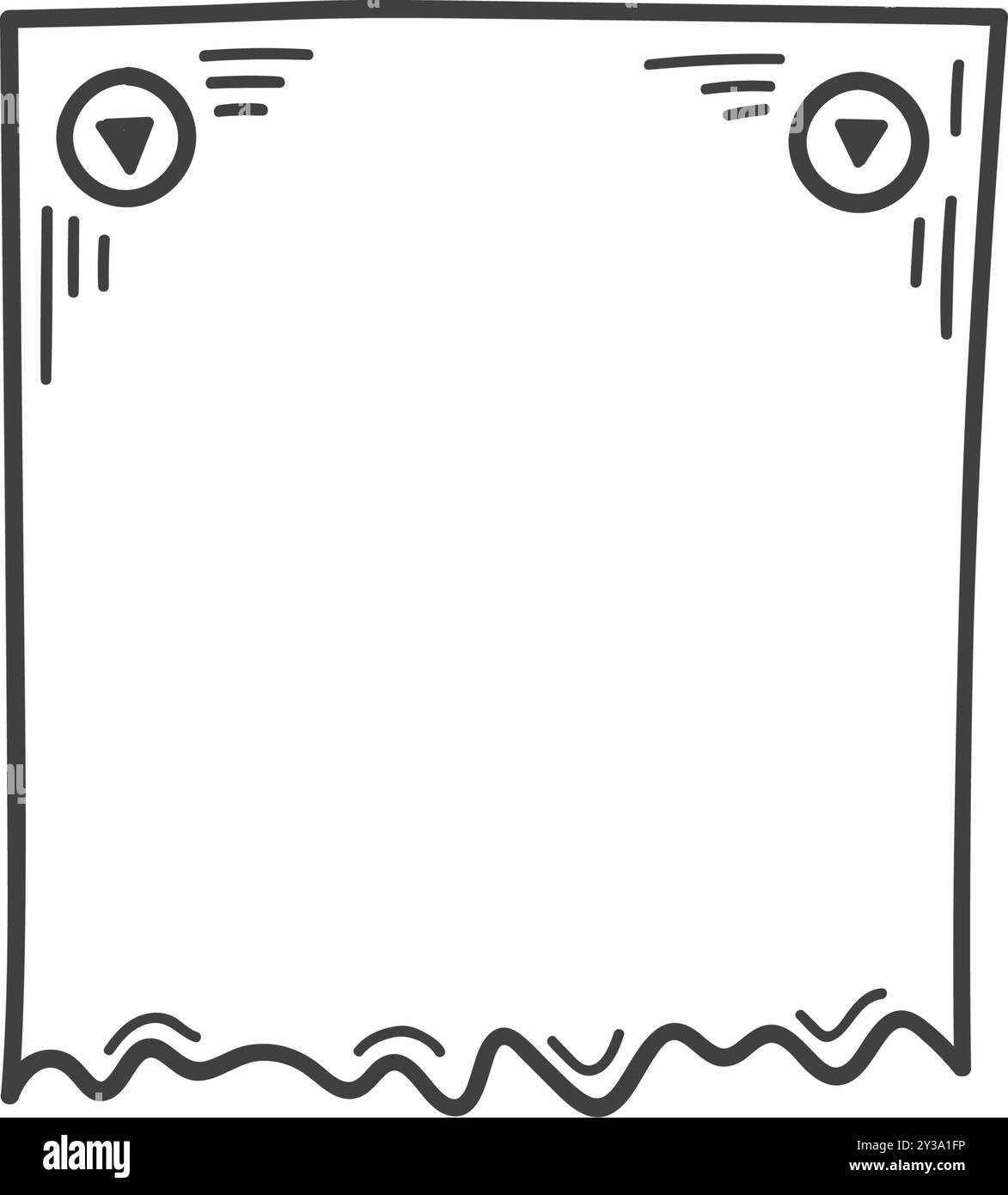 Hand drawn memo paper sheet icon in flat style. Doodle sketch vector ...