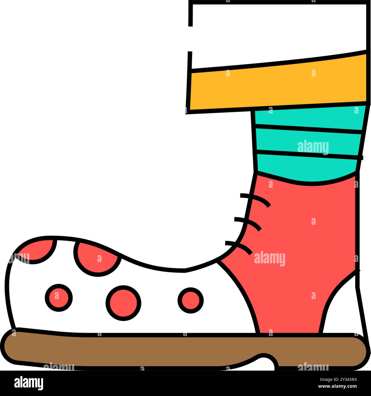 clown feet carnival vintage show icon color illustration Stock Vector ...