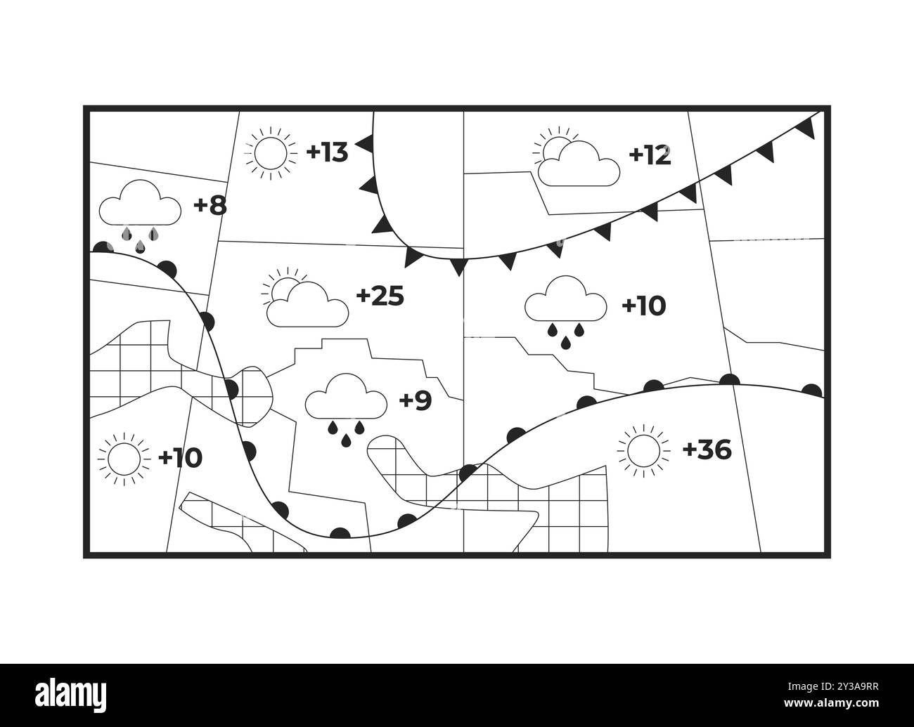 Cartoon weather map hi-res stock photography and images - Alamy