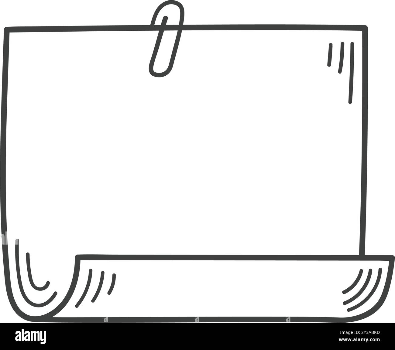 Hand drawn memo paper sheet icon in flat style. Doodle sketch vector ...