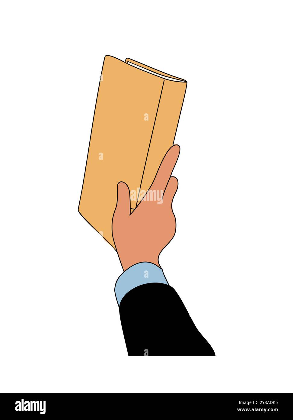 Hand holding, giving, sharing paper book on white Stock Vector Image ...