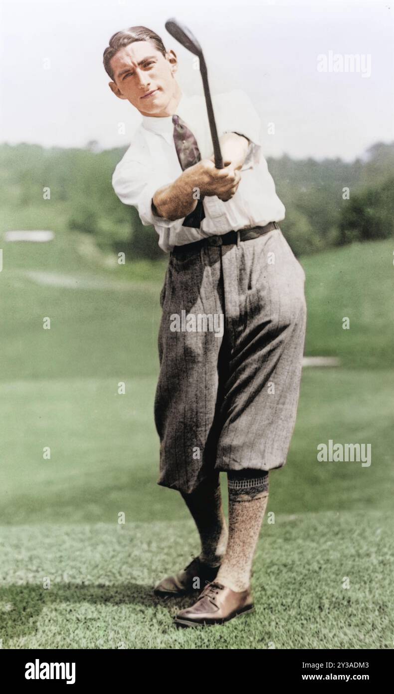 Major winning golf player Tommy Armour 1921 swinging and posing on the ...