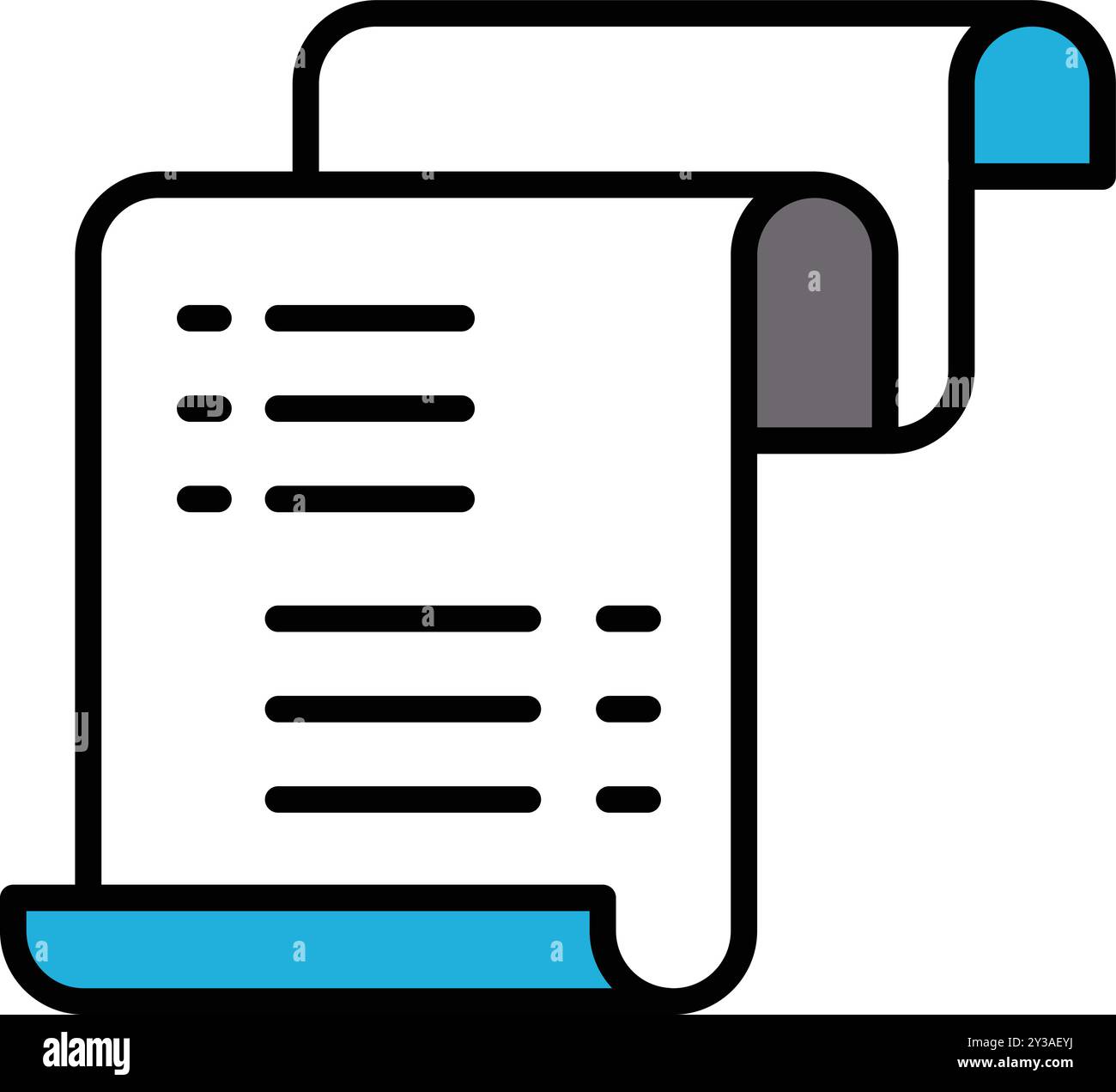 A cartoonish drawing of receipt in a line style Stock Vector Image ...