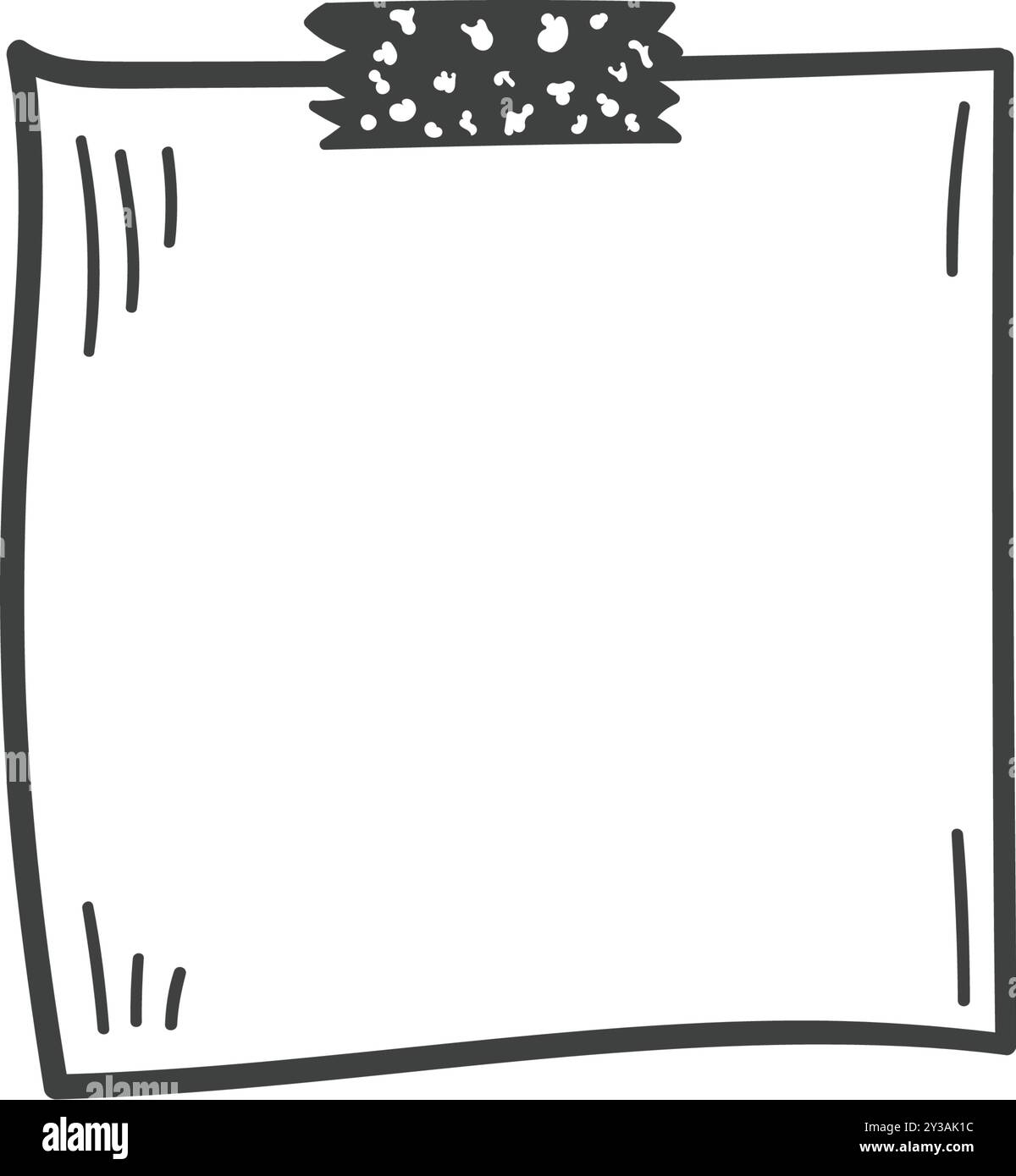 Hand drawn memo paper sheet icon in flat style. Doodle sketch vector ...