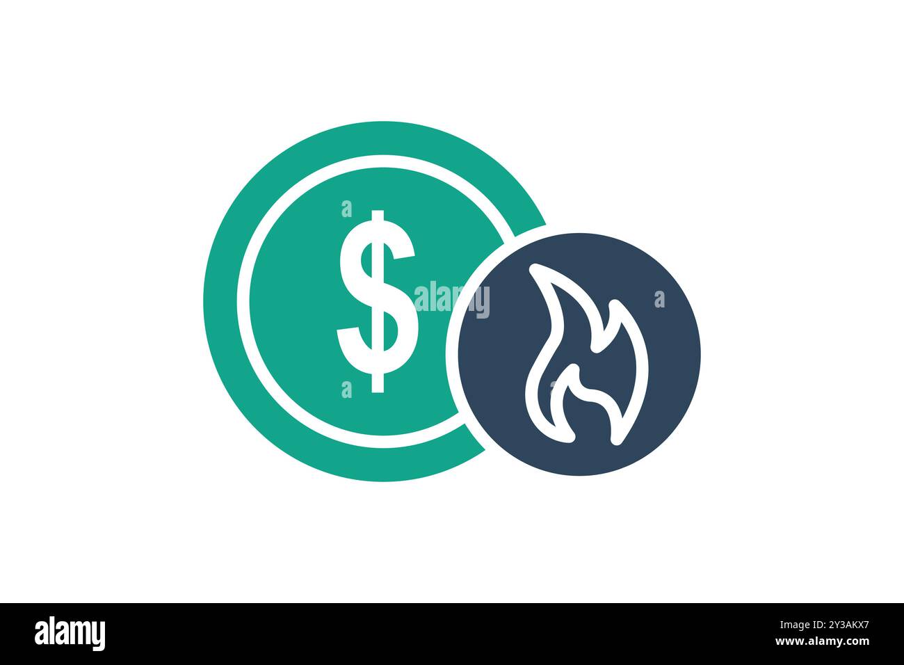 Disruption icon. solid icon style. dollar with fire. icon related to ...