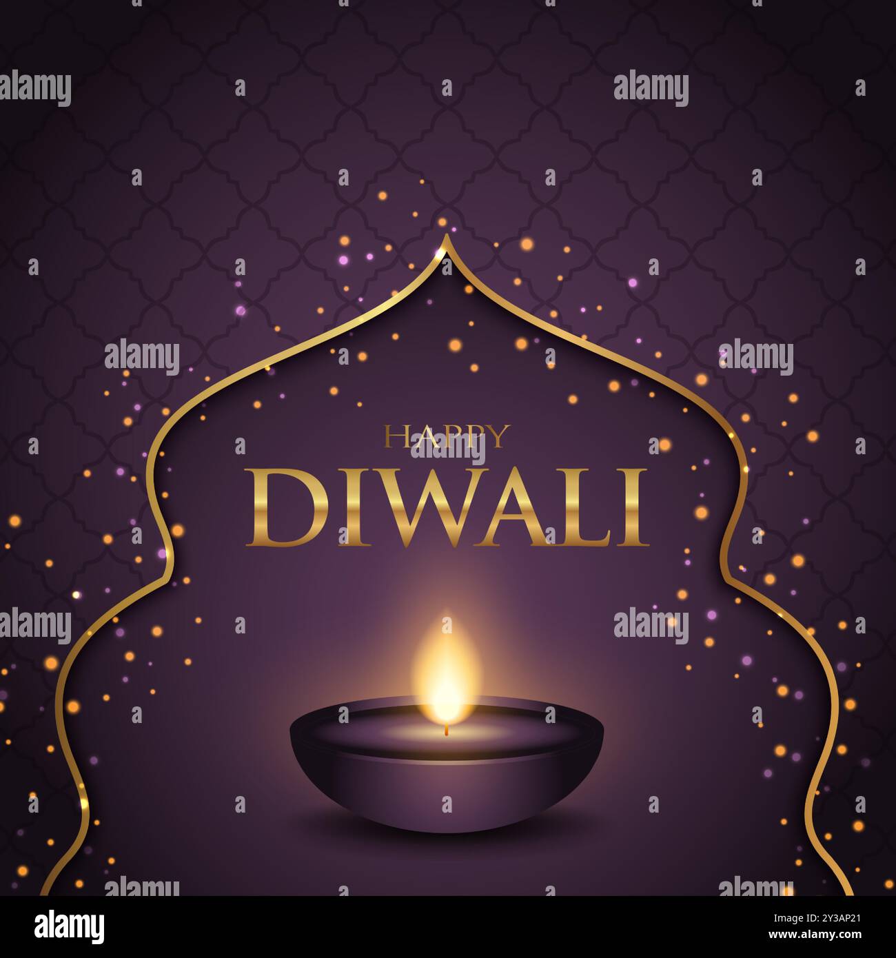 Decorative background with a Diwali lamp design Stock Vector Image ...