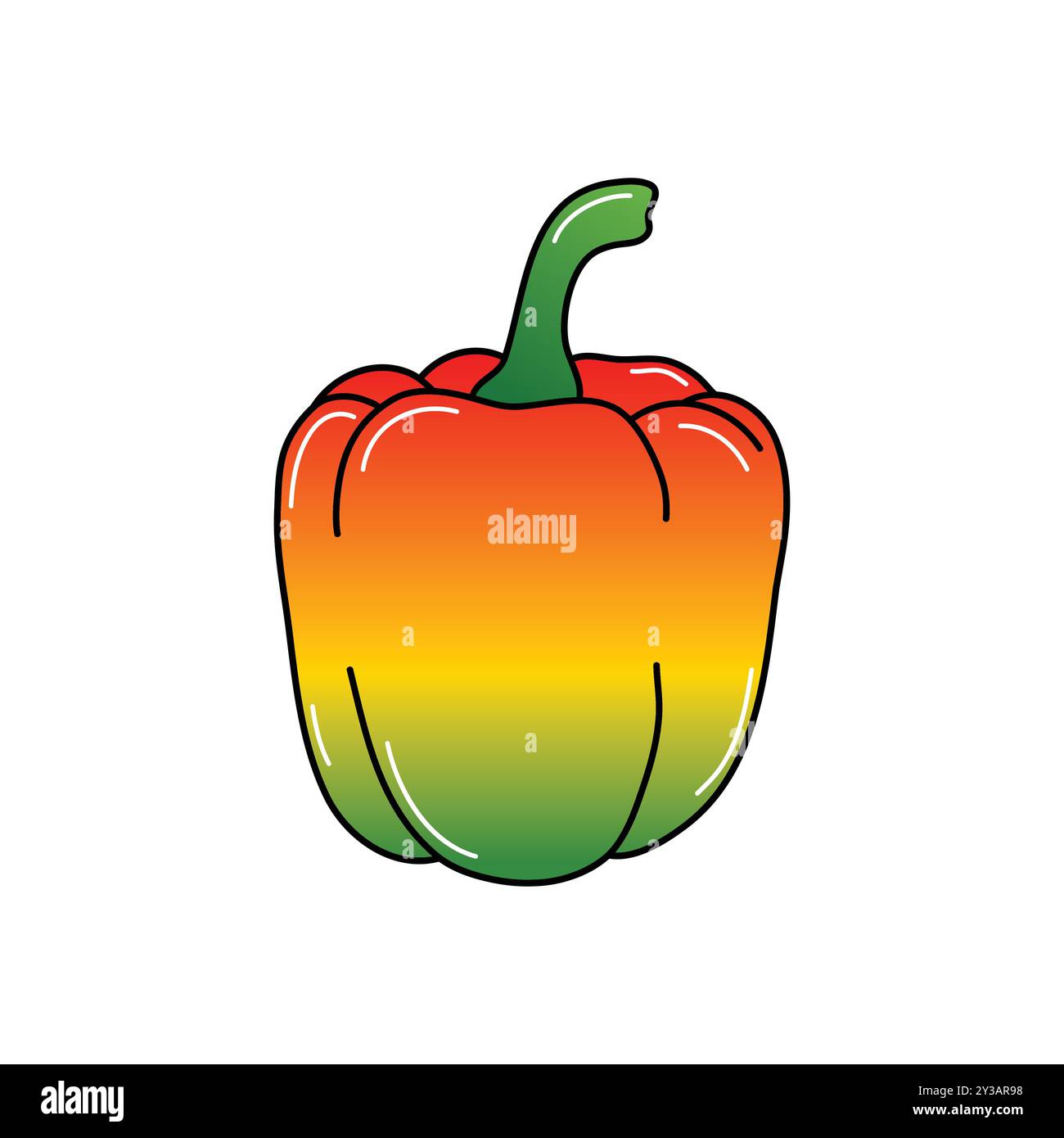 Colorful Gradient Bell Pepper Vector Illustration Stock Vector Image & Art - Alamy